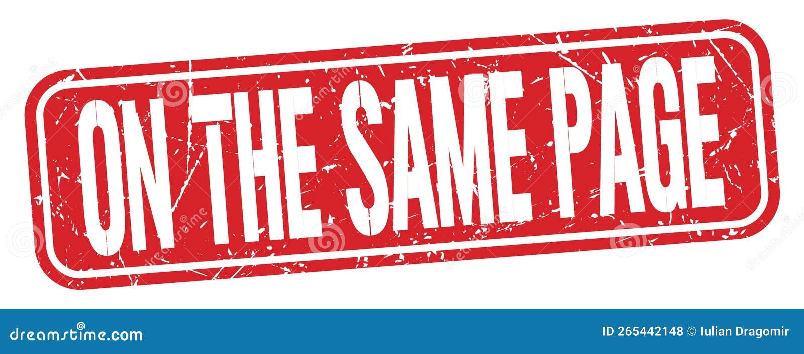 On the SAME PAGE Text Written on Red Stamp Sign Stock Illustration ...