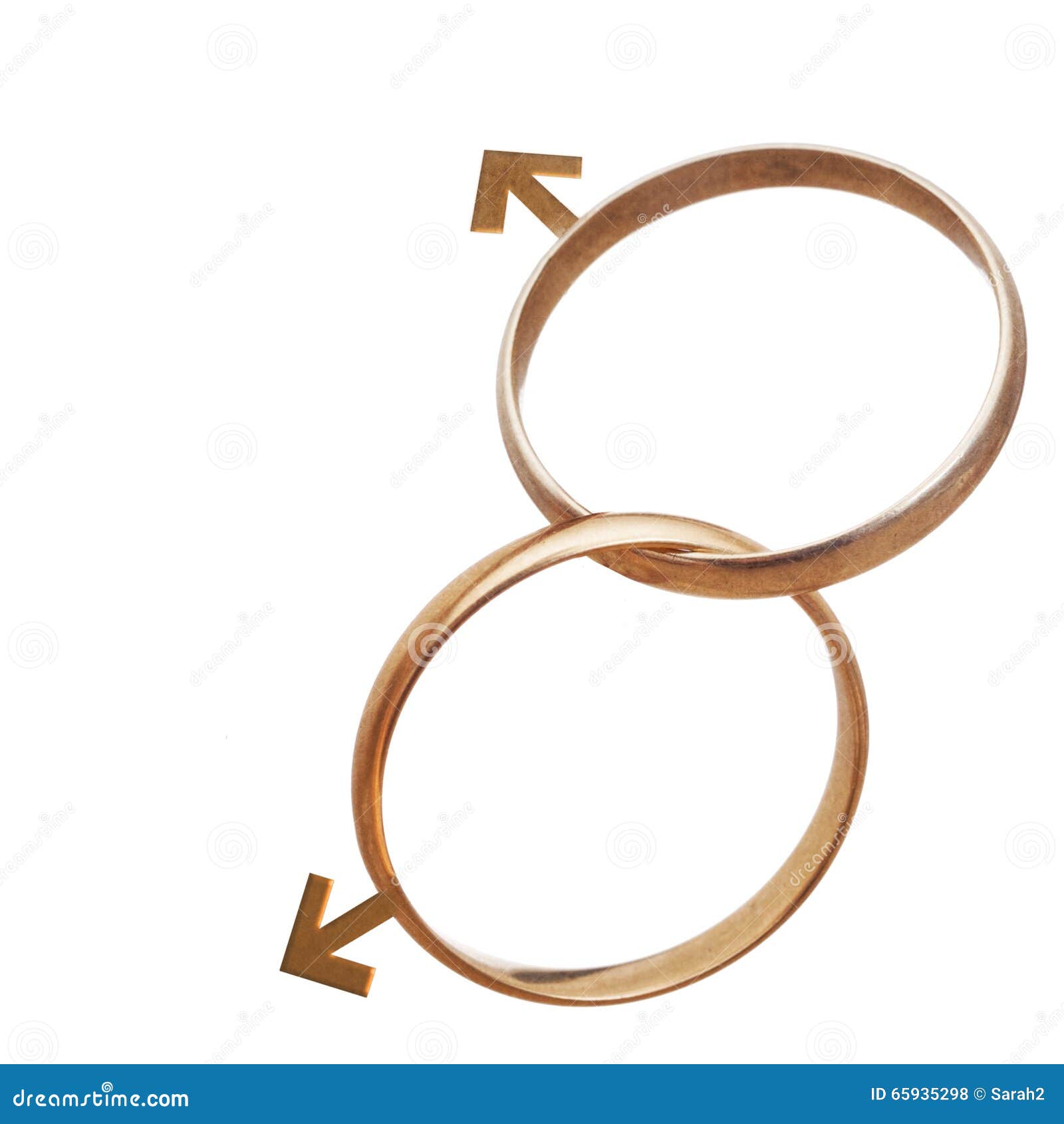 Same Sex Marriage Men Concept Two Wedding Rings Isolated On W Stock