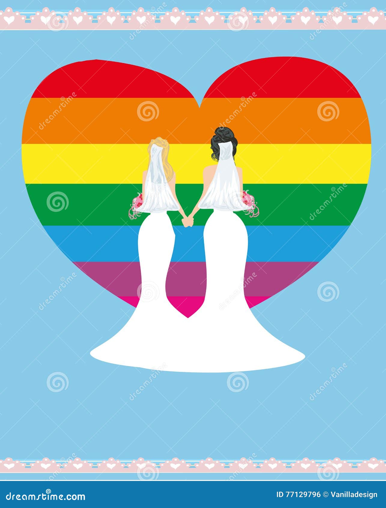 Same Sex Marriage Stock Vector Illustration Of Colorful 77129796