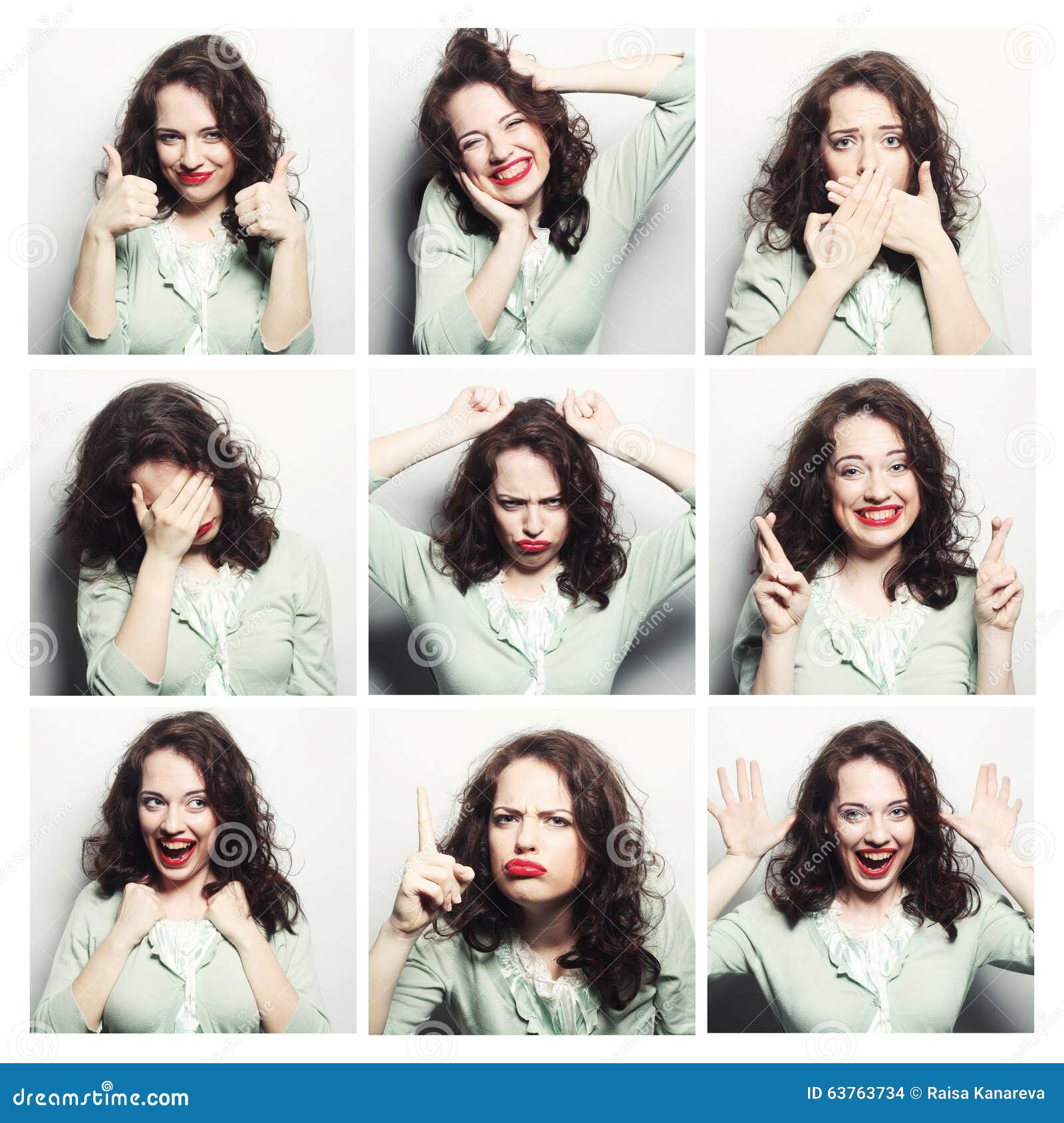 The Same Woman Making Diferent Expressions Stock Photo - Image of ...