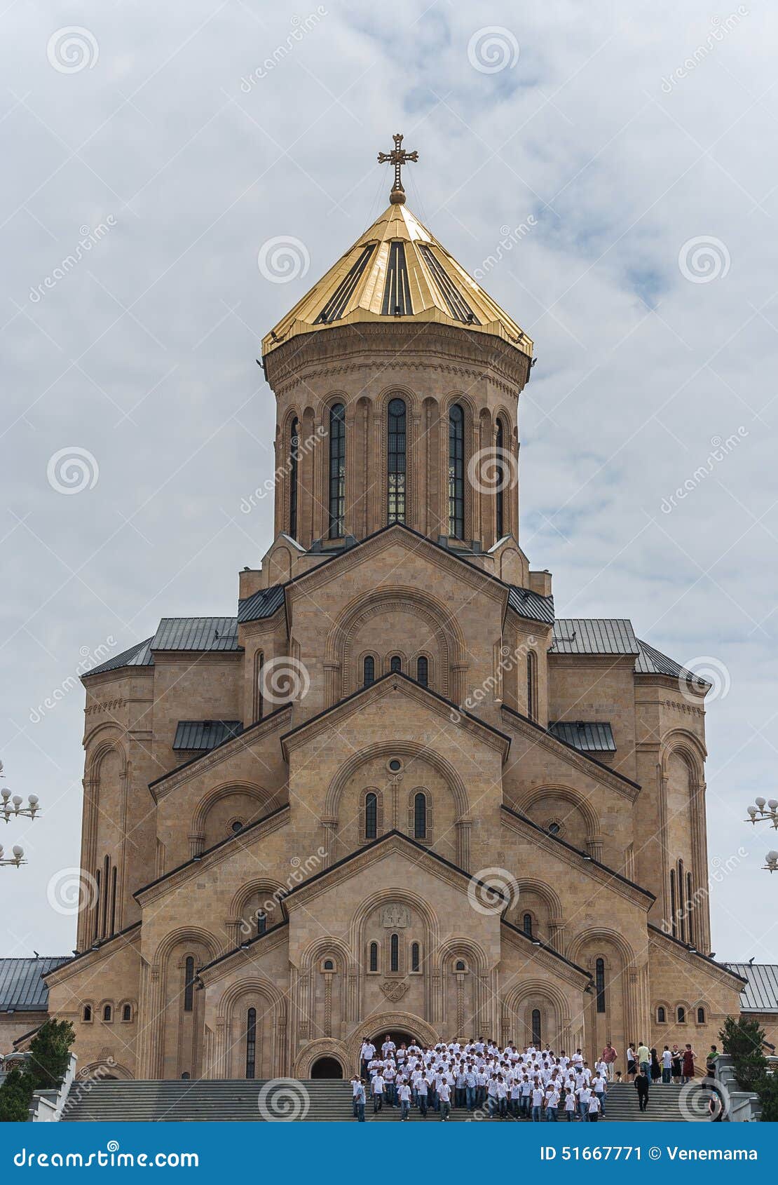 Sameba Cathedral facade editorial photo. Image of church - 51667771