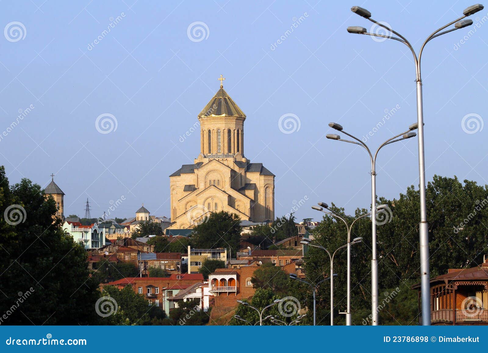 Sameba Cathedral in Tbilisi, Georgia Stock Photo - Image of dome, view ...