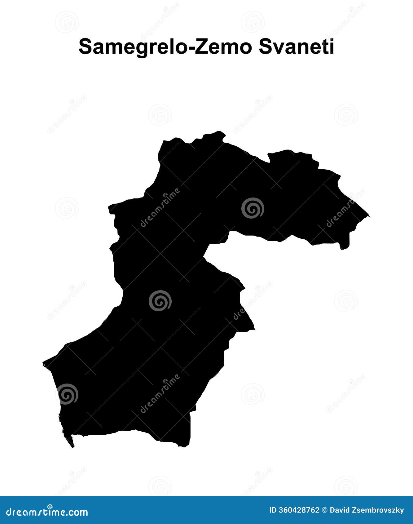 Samegrelo-Zemo Svaneti Outline Map Stock Illustration - Illustration of ...