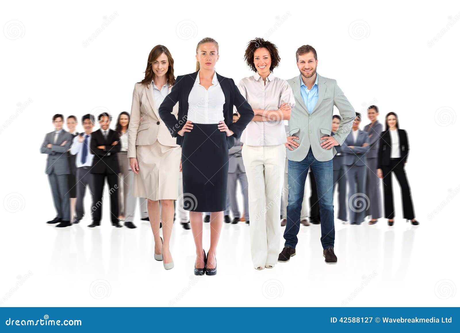 Samengesteld Beeld Van Commercieel Team Die Camera Bekijken Stock ...