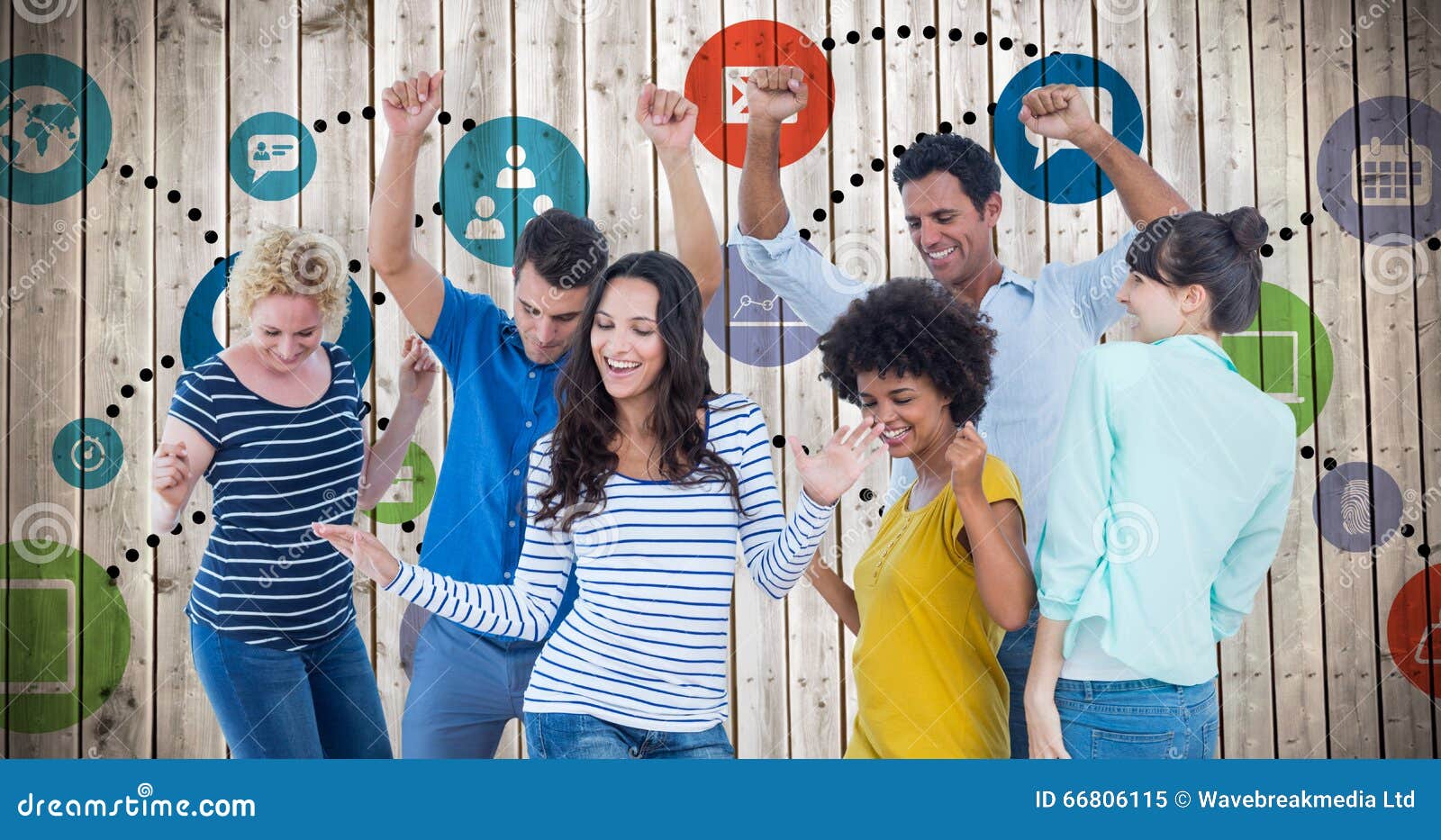 Samengesteld Beeld Van Creatief Commercieel Team Die Pret Hebben Stock ...