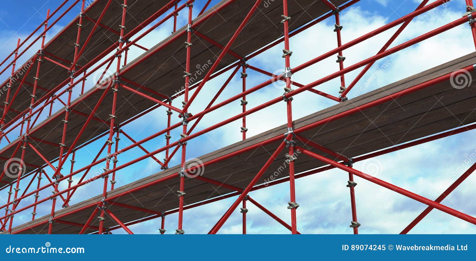 Samengesteld Beeld Van 3d Beeld Van Bouwsteiger Stock Illustratie ...