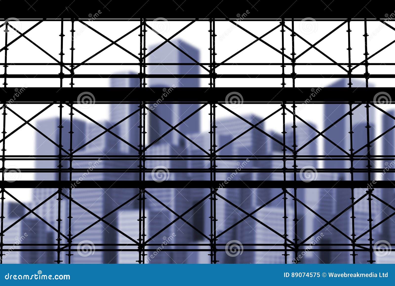 Samengesteld Beeld Van 3d Beeld Van Bouwsteiger Stock Illustratie ...