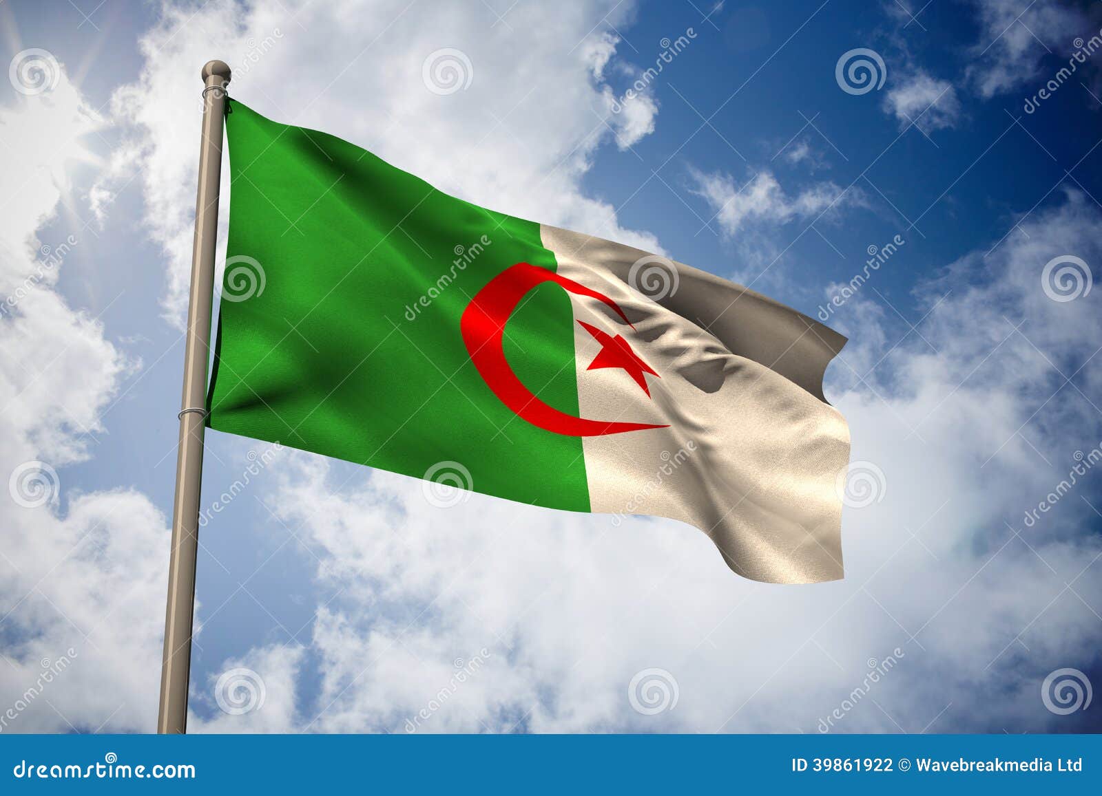 Samengesteld Beeld Van De Nationale Vlag Van Algerije Stock Illustratie ...