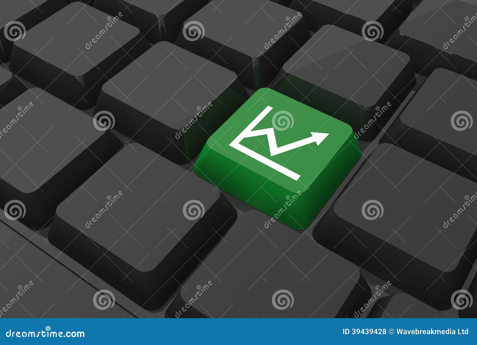 Samengesteld Beeld Van Grafiek En Pijl Op Sleutel Stock Illustratie ...