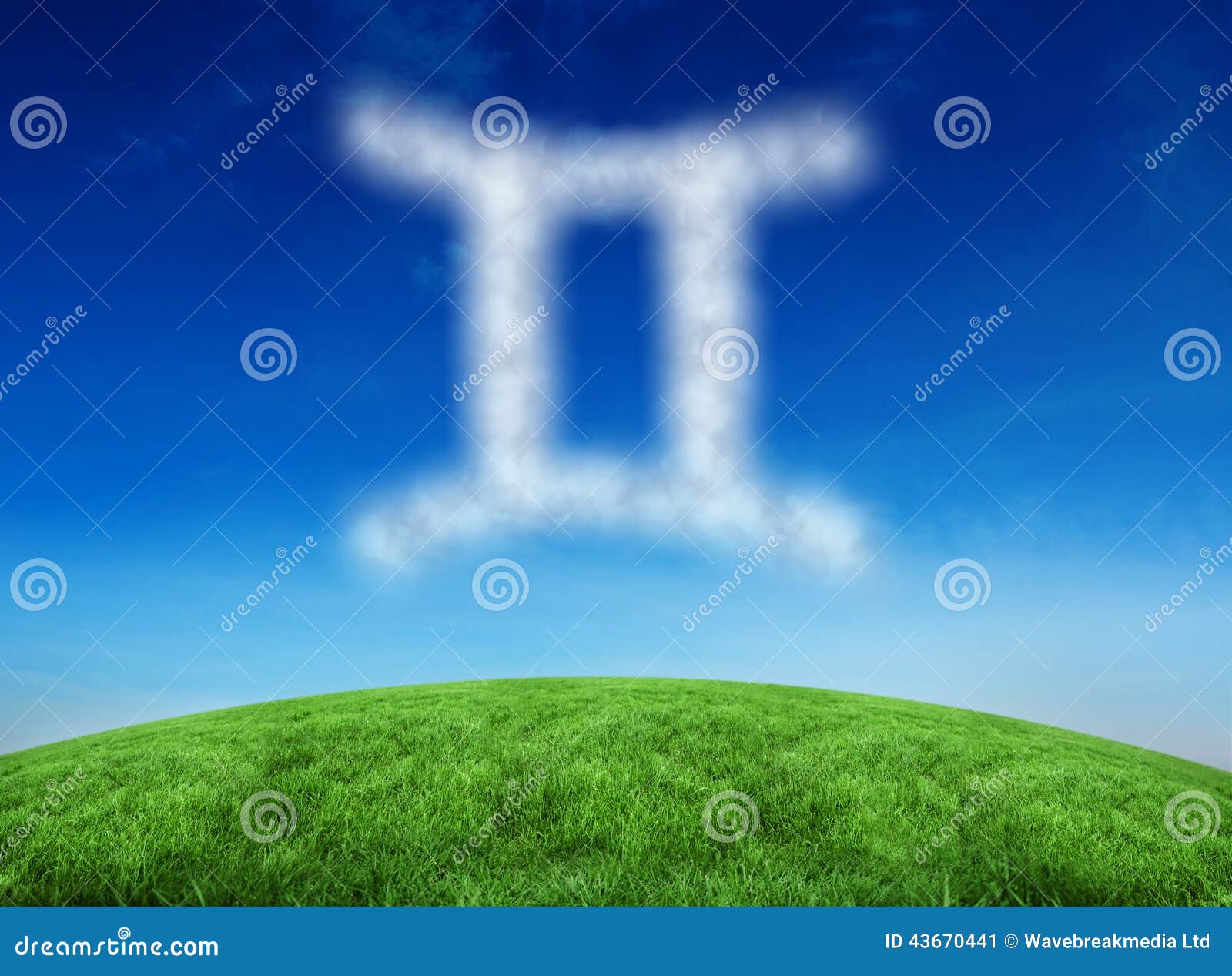 Samengesteld Beeld Van Wolk in Vorm Van De Sterteken Van Tweeling Stock ...