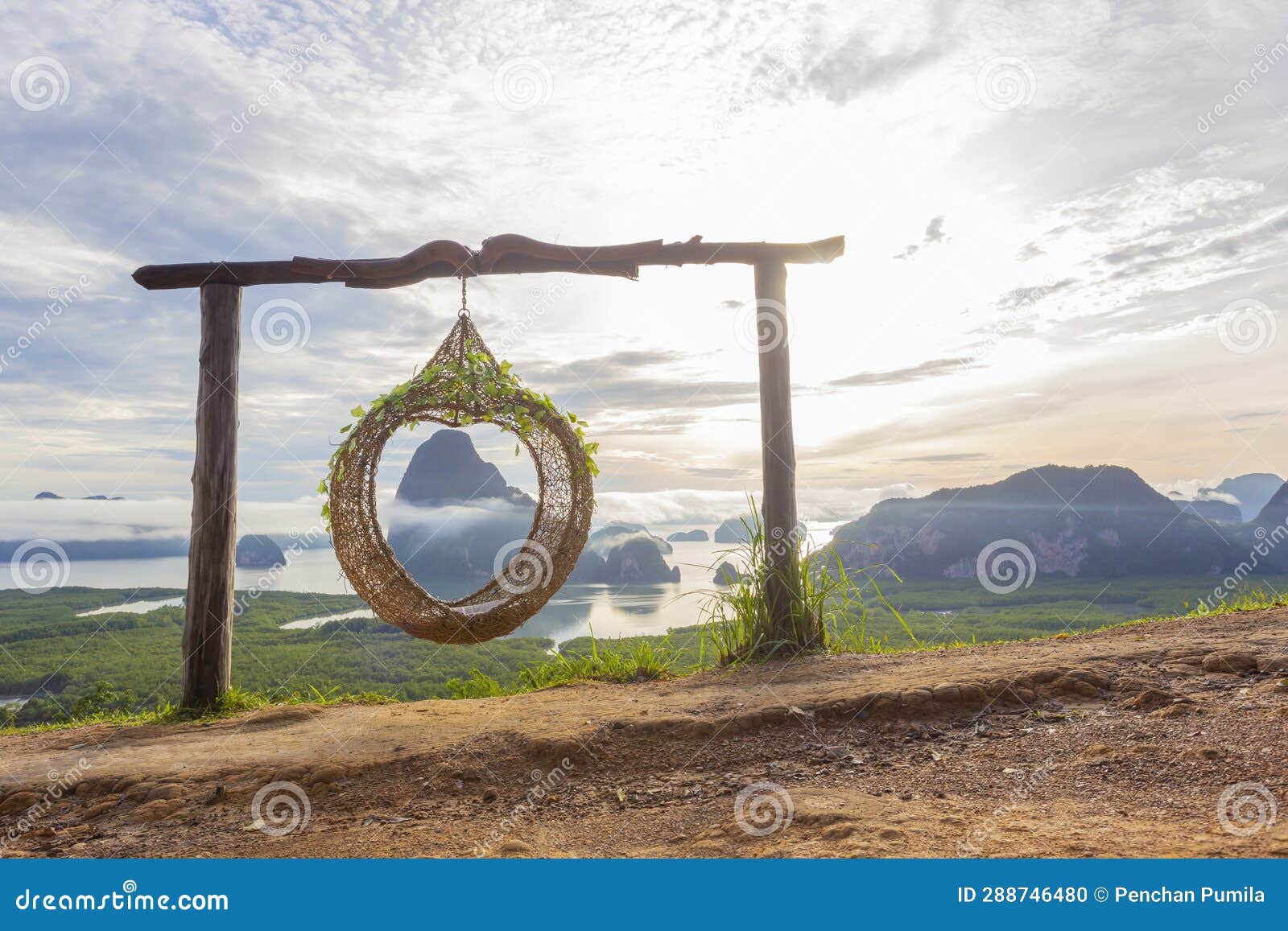 The Samet Nangshe Viewpoint at Sunrise in Phang Nga, Thailand Stock ...