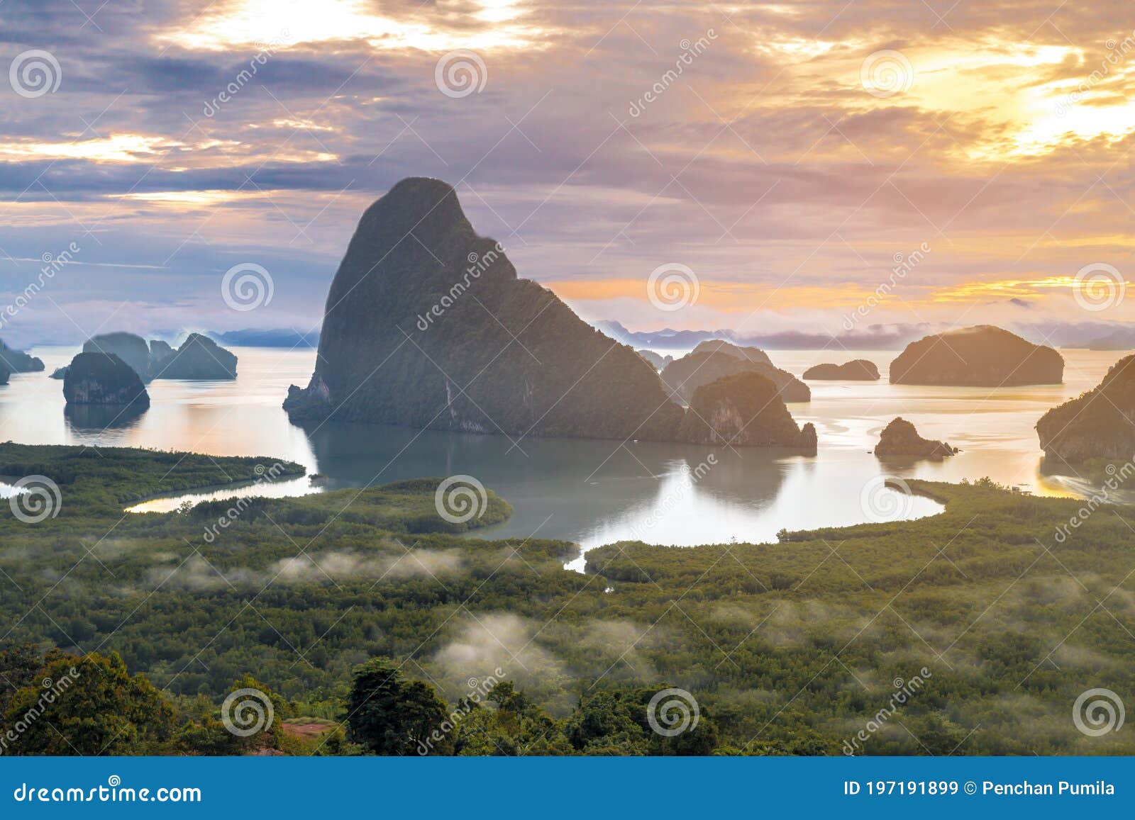 Samet Nangshe Viewpoint at Sunrise in Thailand Stock Image - Image of ...
