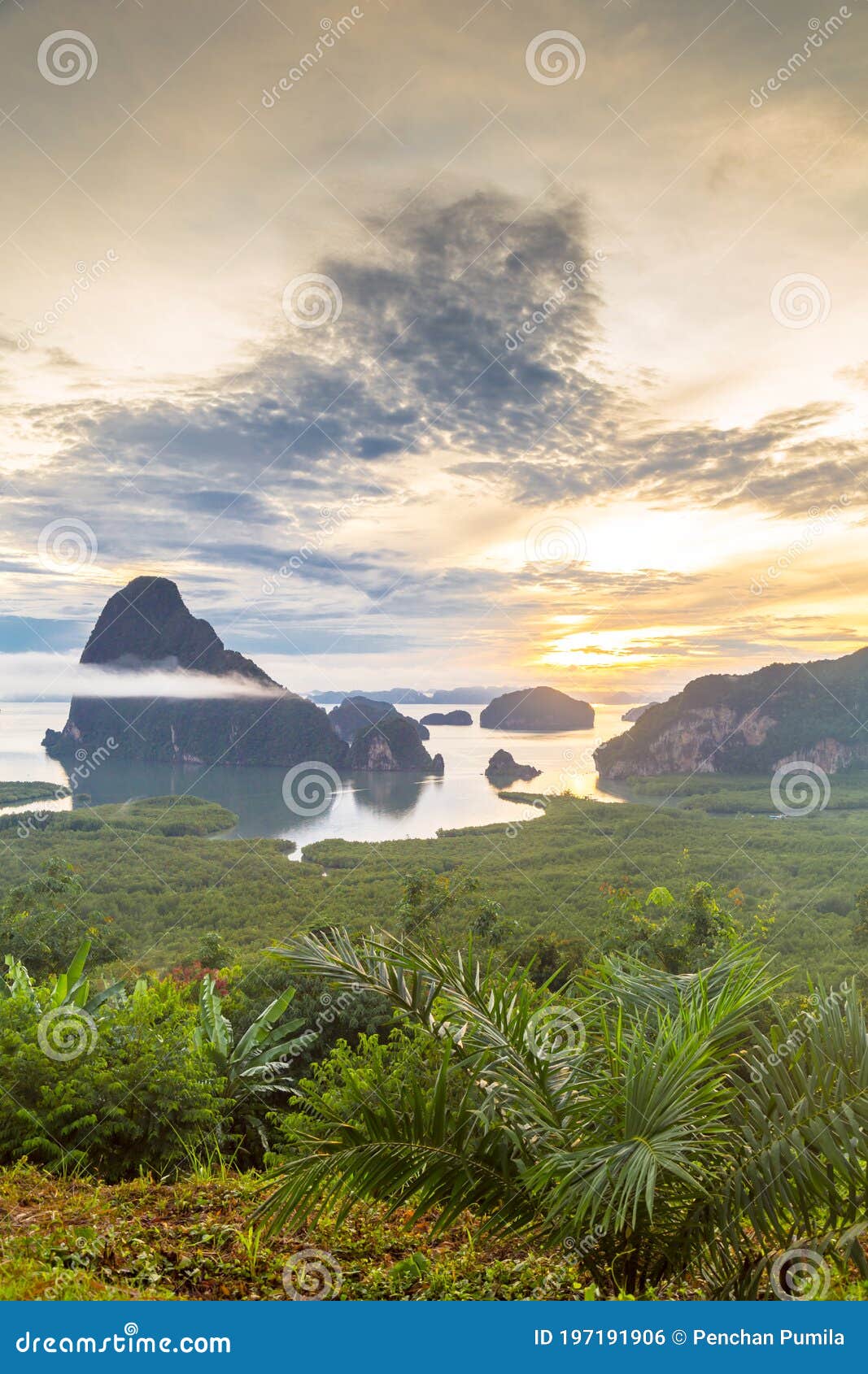 Samet Nangshe Viewpoint at Sunrise in Thailand Stock Photo - Image of ...