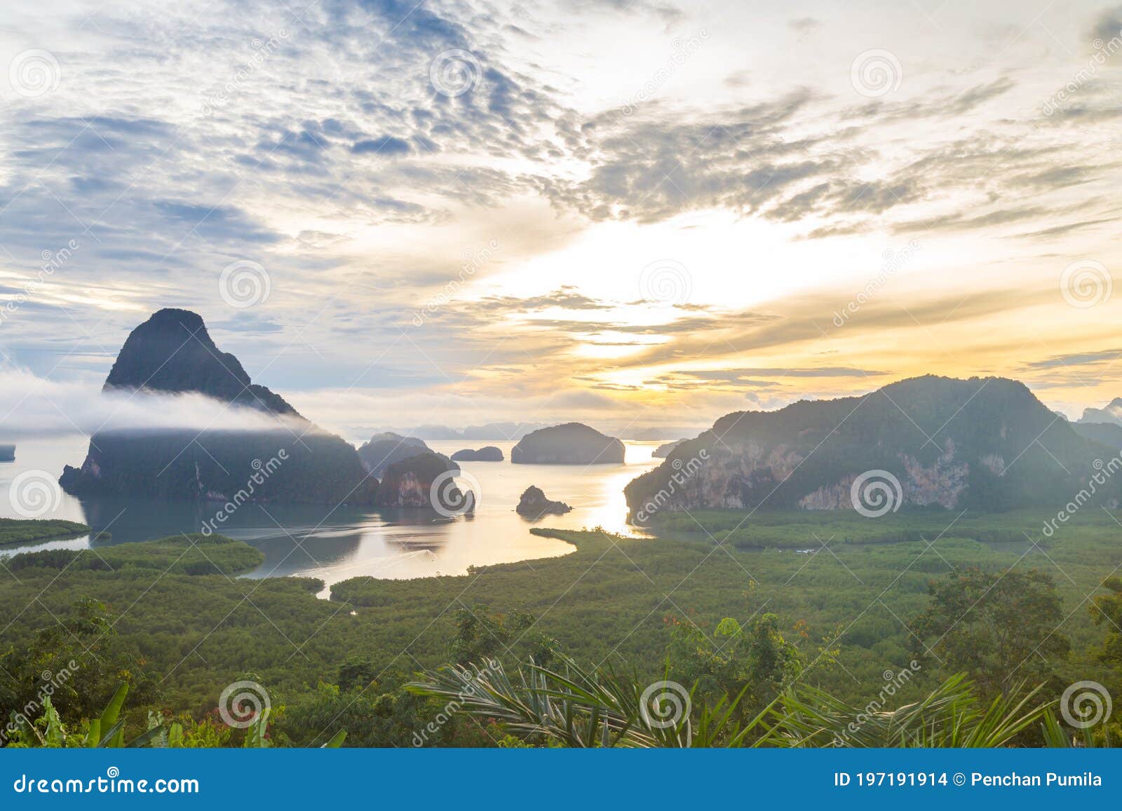 Samet Nangshe Viewpoint at Sunrise at Thailand Stock Photo - Image of ...