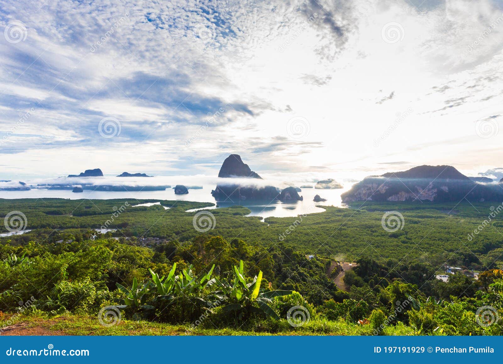 Samet Nangshe Viewpoint at Sunrise at Thailand Stock Image - Image of ...