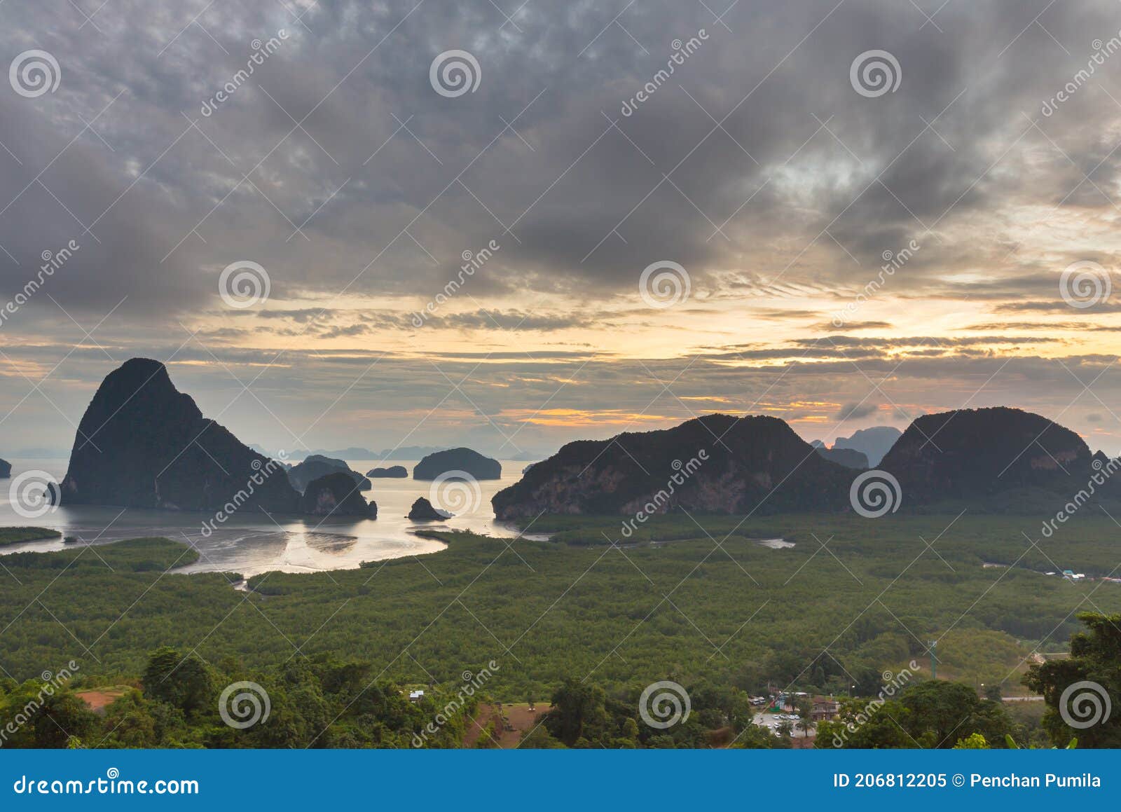 Samet Nangshe Viewpoint at Sunrise, Thailand Stock Image - Image of ...