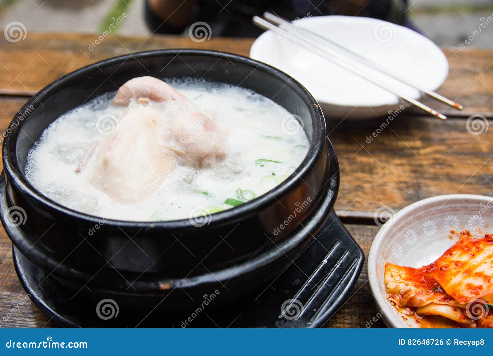 Samgyetang stock photo. Image of garlic, porridge, resistant - 82648726
