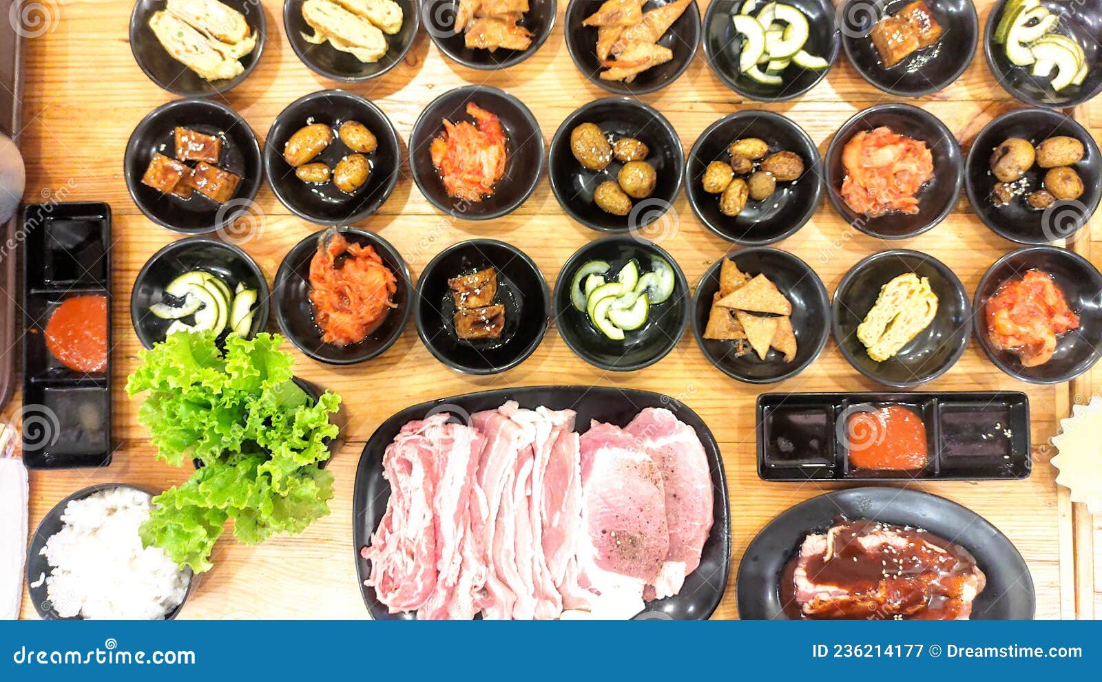 Samgyupsal ready table stock image. Image of fish, seafood - 236214177