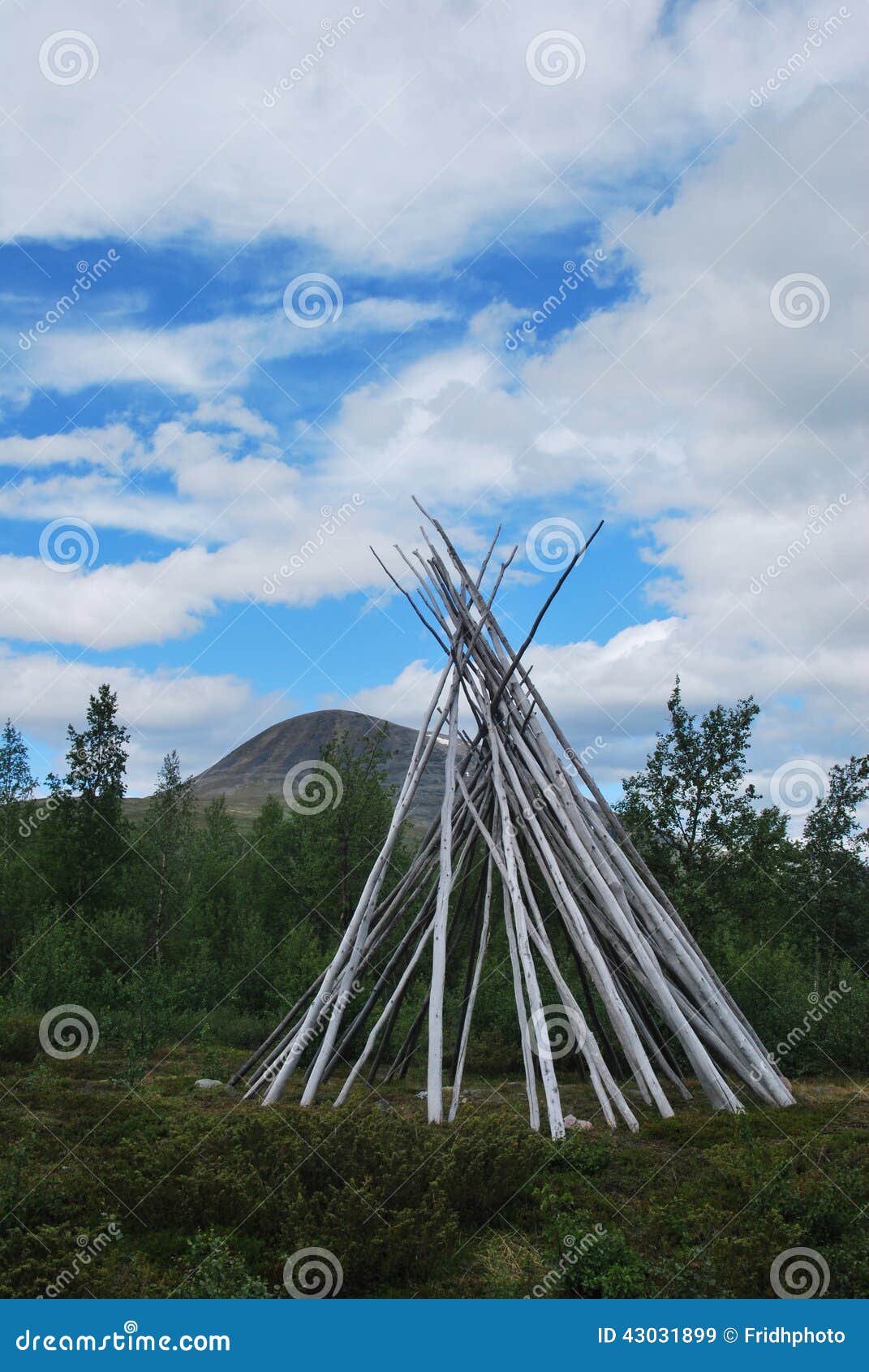 Sami house stock image. Image of culture, mountain, sticks - 43031899