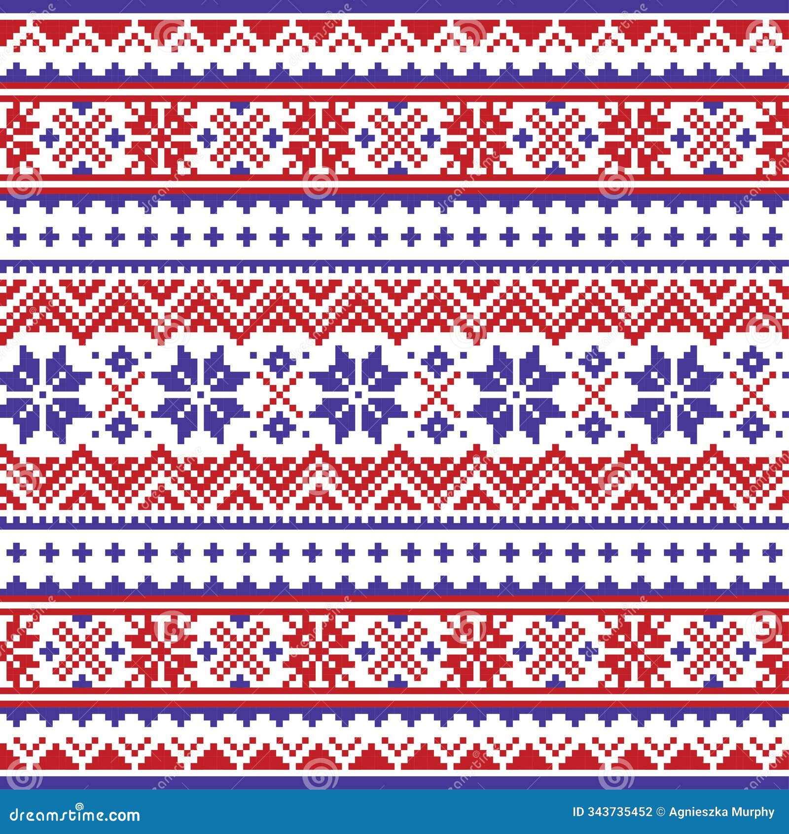 Winter or Christmas Styke Sami Folk Art Vector Seamless Pattern. Non-AI ...