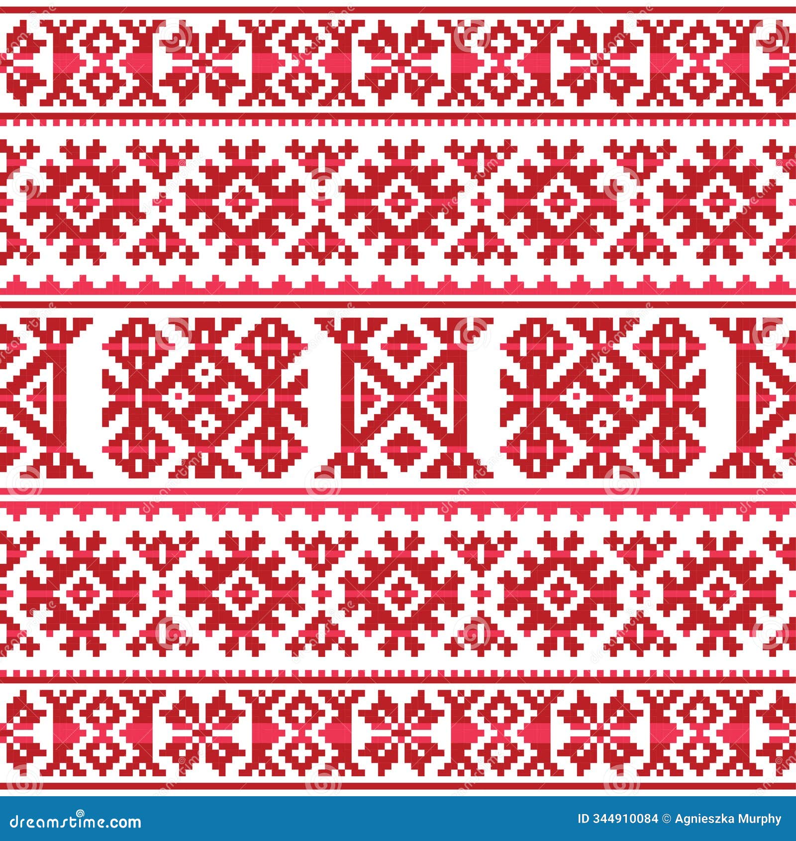 Sami Folk Art Vector Seamless Pattern, Retro Design Styled As ...
