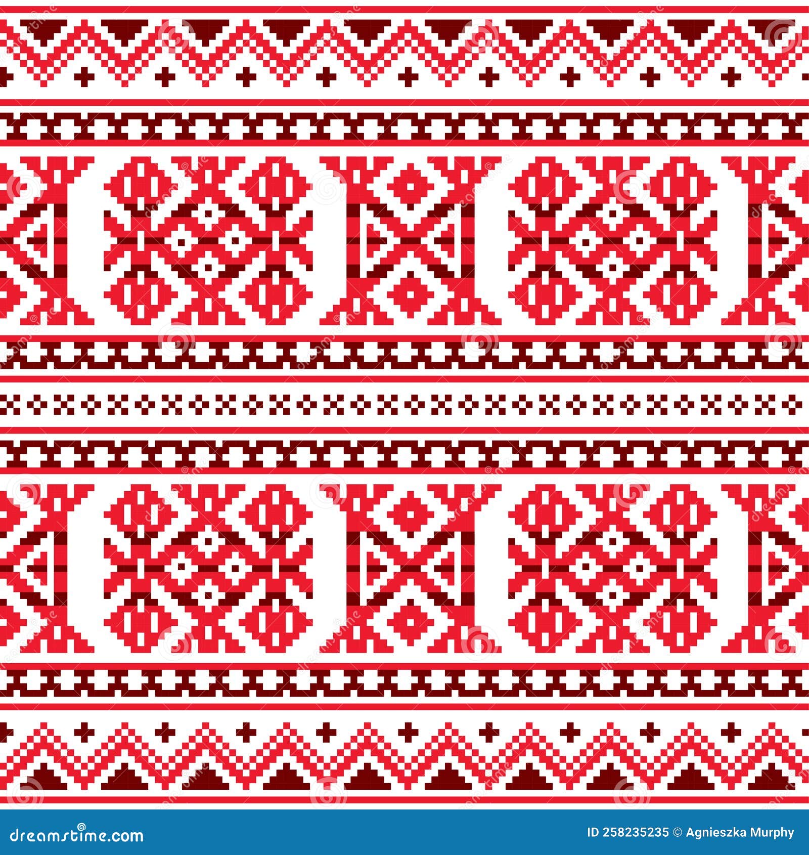 Sami Folk Art Vector Seamless Pattern, Retro Design Styled As ...