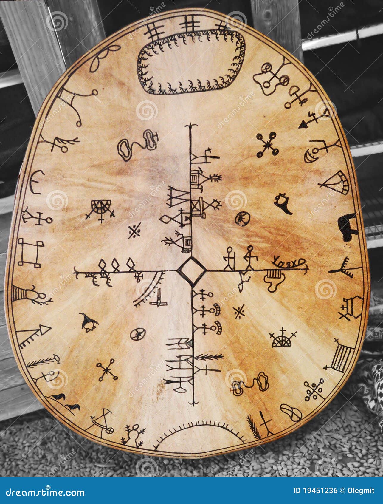 Sami traditional drum. stock illustration. Illustration of object ...