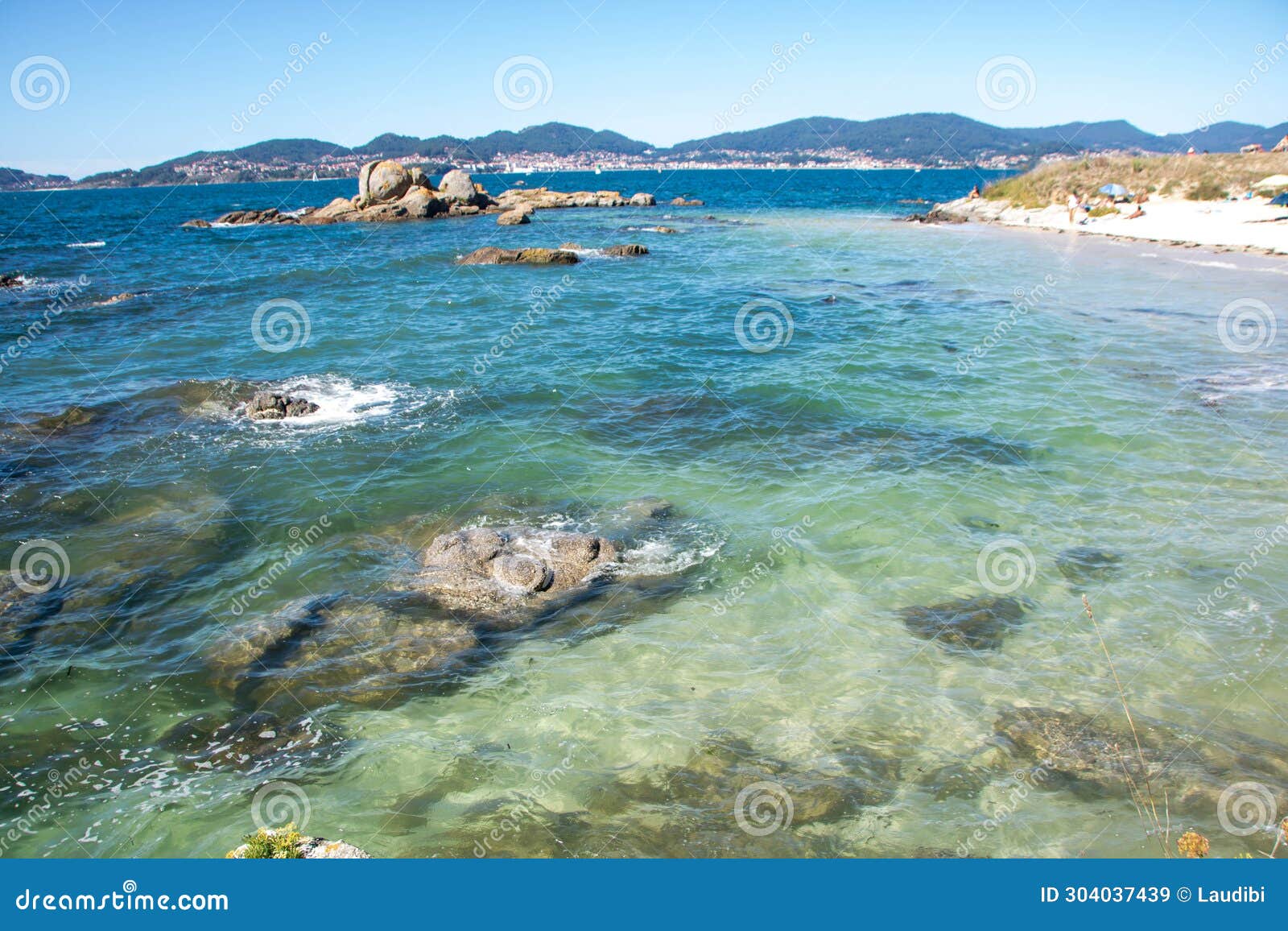 Samil Beach at Vigo in Galicia Stock Image - Image of coastline, coast ...