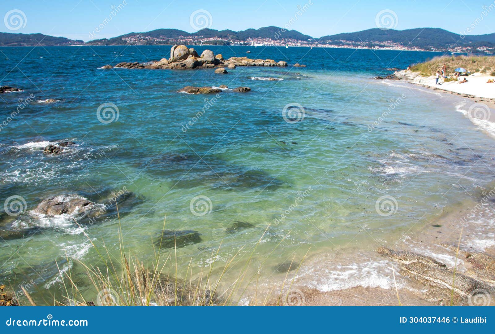 Samil Beach at Vigo in Galicia Stock Photo - Image of coastline, dune ...