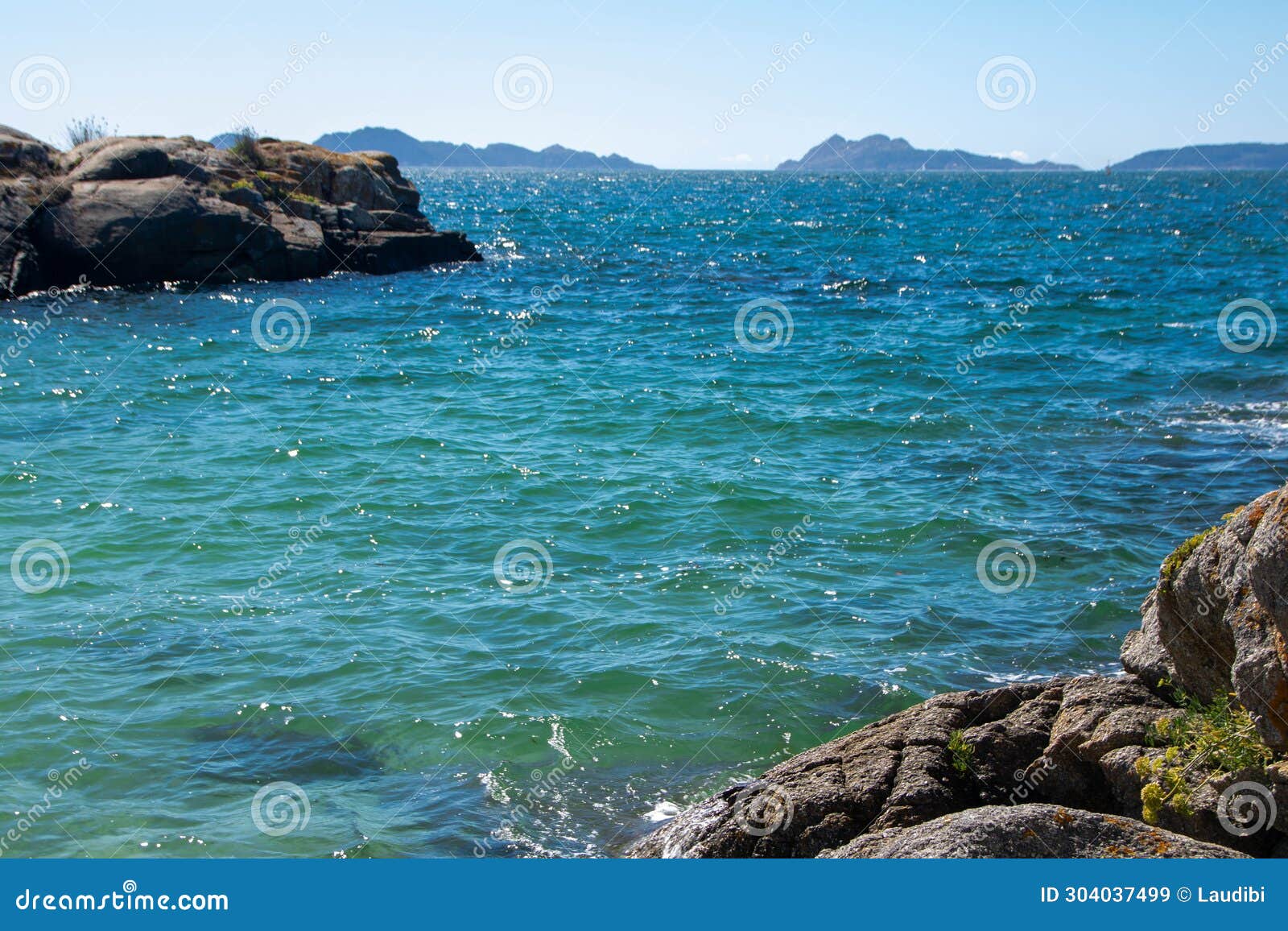 Samil Beach at Vigo in Galicia Stock Image - Image of calm, peninsula ...