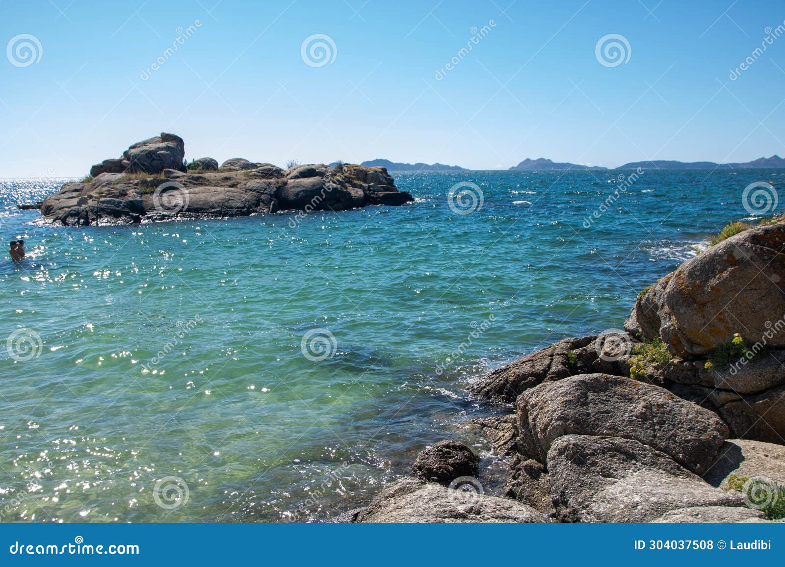 Samil Beach at Vigo in Galicia Stock Photo - Image of calm, seascape ...