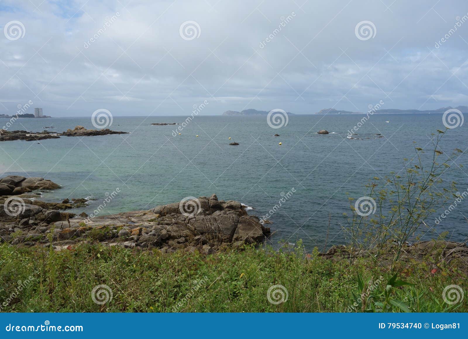 Samil beach, Vigo Spain stock photo. Image of relax, dune - 79534740