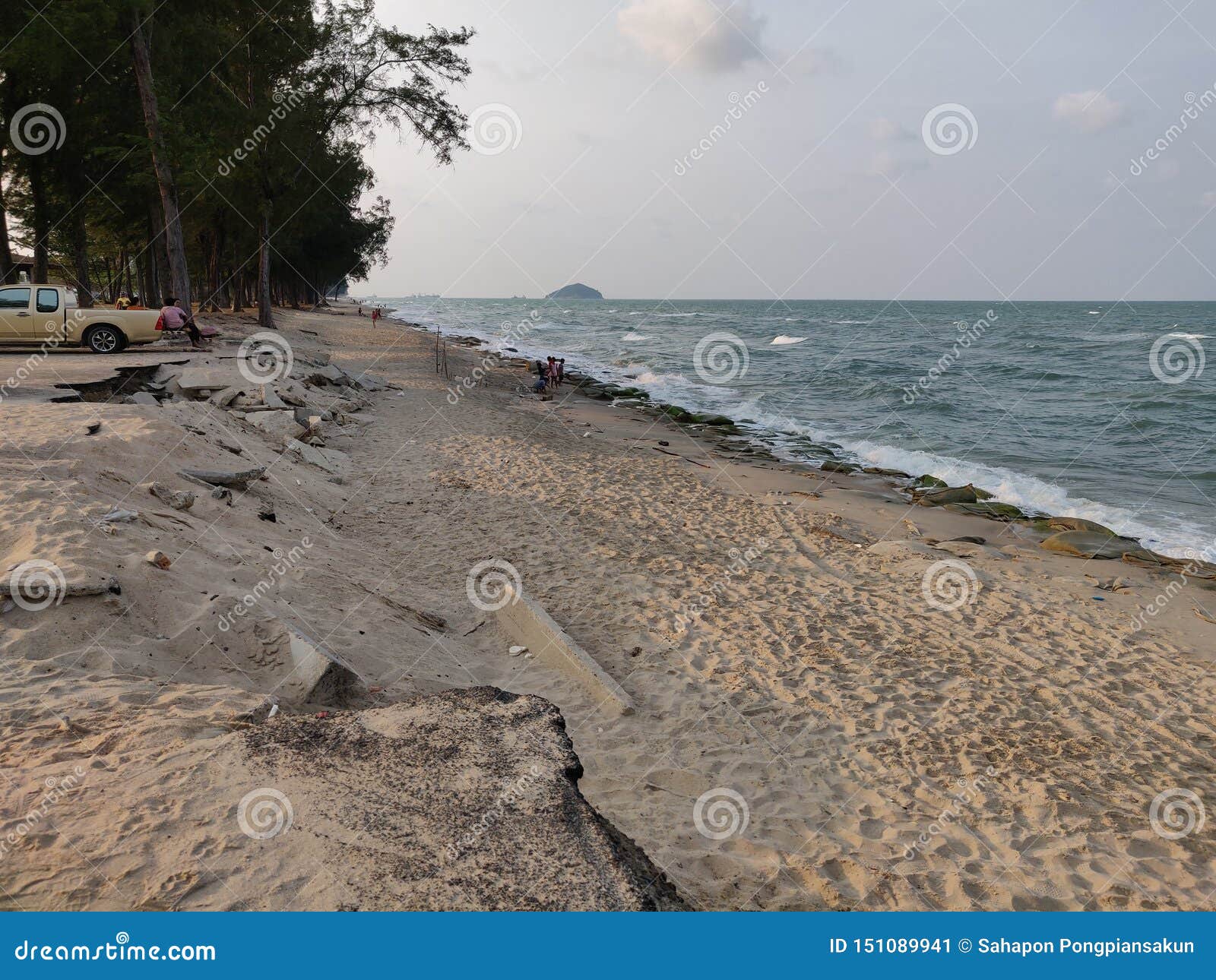 Samila Beach at Hat Yai, Song Khla, Thailand Stock Image - Image of ...