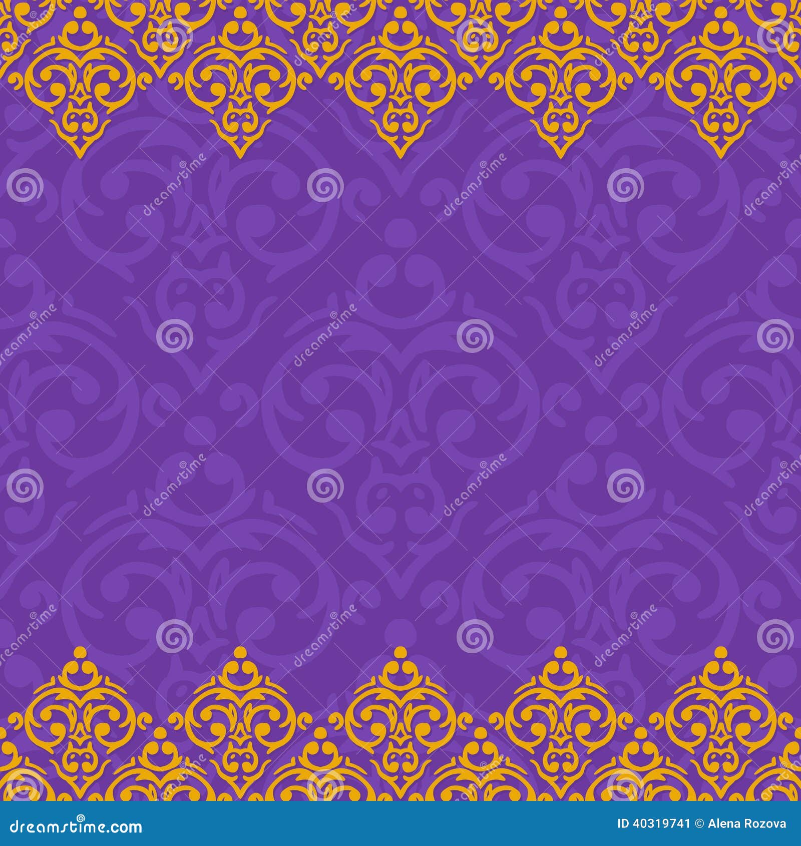 Samless Purple and Gold Border Stock Vector - Illustration of antique ...