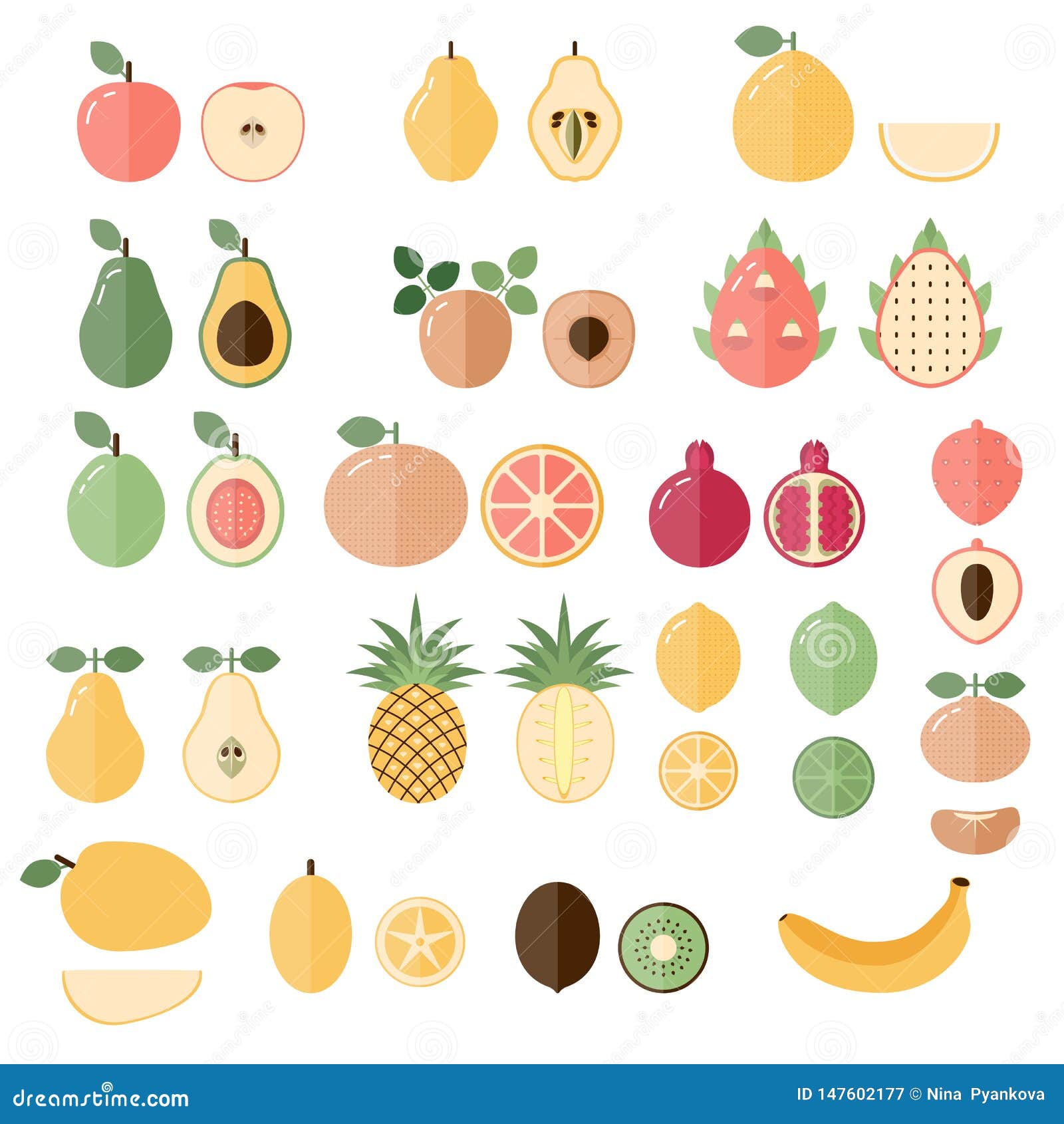 Samling av fruktsymboler vektor illustrationer. Illustration av frukt ...