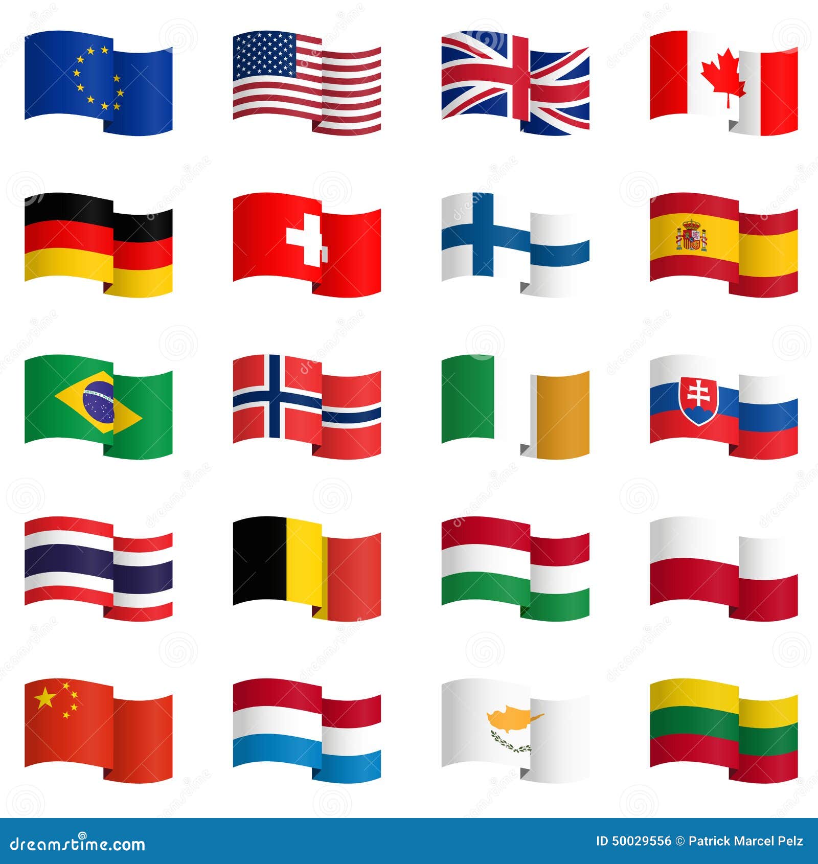 Samling av landsflaggor 2 vektor illustrationer. Illustration av ...