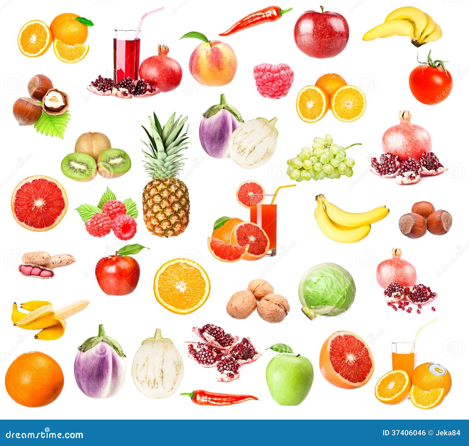 Samling Av Olika Frukter Och Grönsaker Royaltyfri Bild - Bild: 37406046