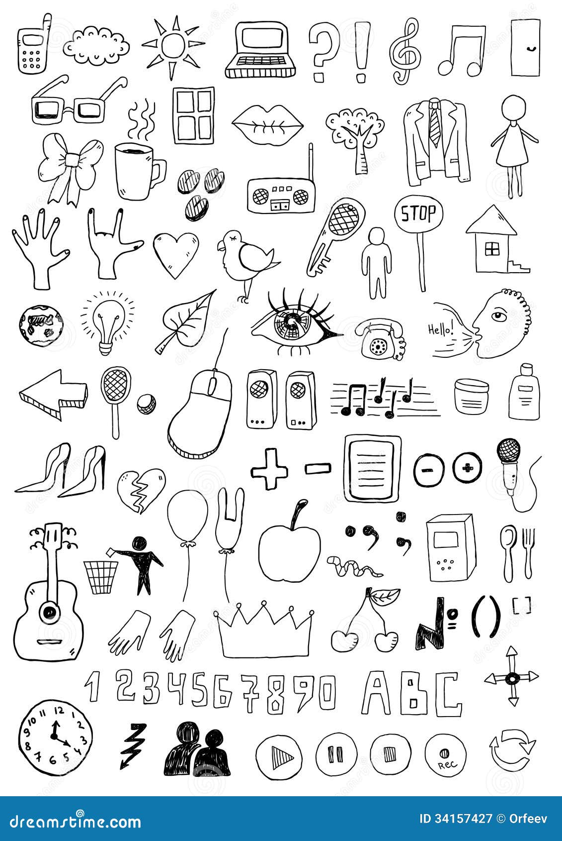 Samling Av Tecken Och Symboler Vektor Illustrationer - Illustration av ...