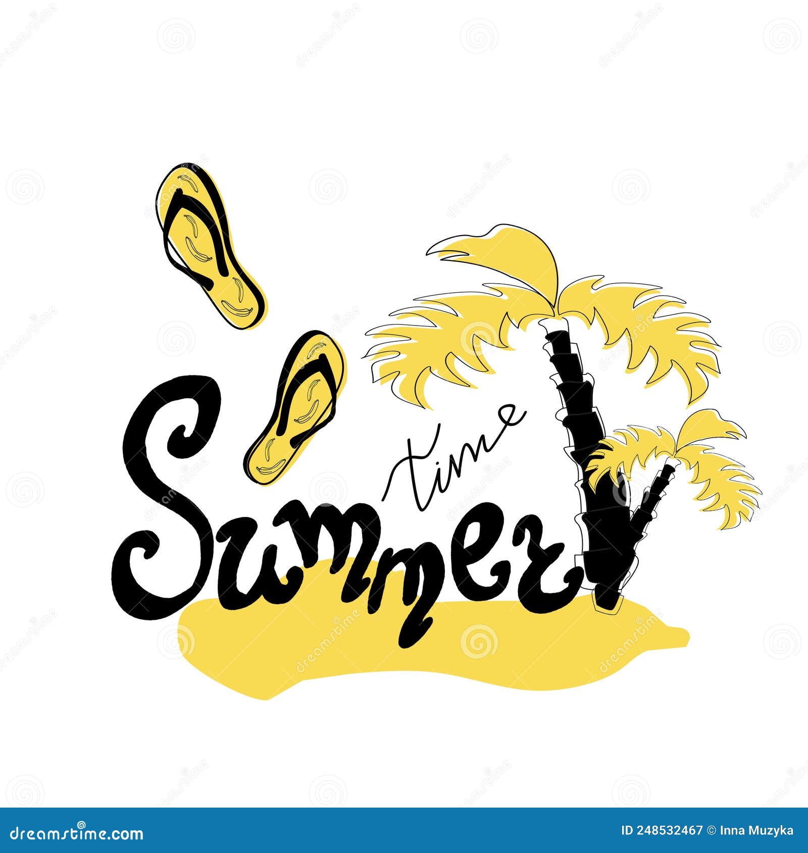 Sammer time card stock vector. Illustration of summer - 248532467