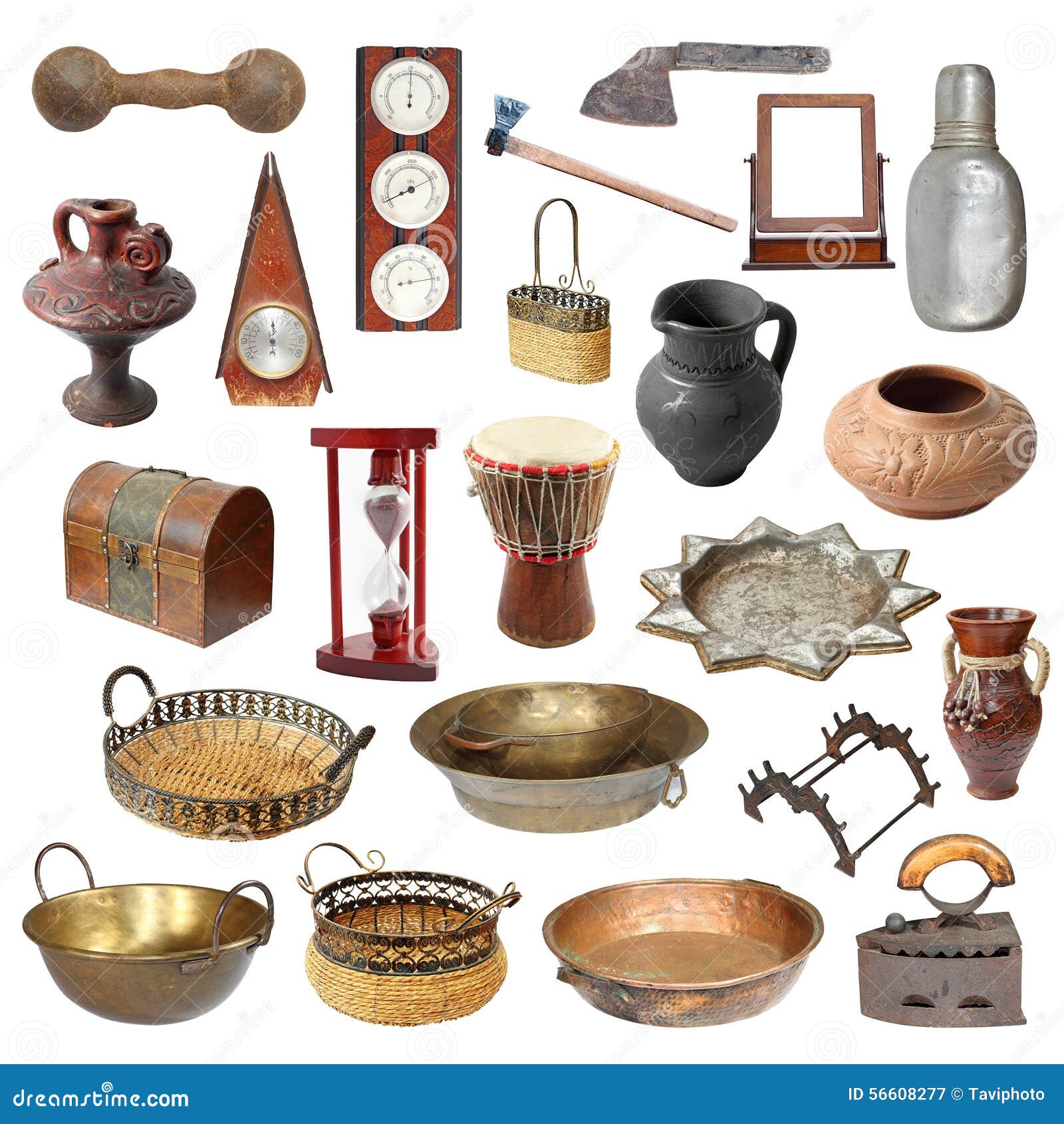 Sammlung Alte Verwitterte Lokalisierte Gegenstände Stockfoto - Bild ...