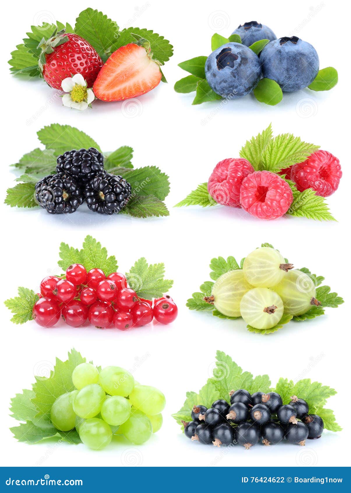 Sammlung Beerenobst-Traubenerdbeerblaubeeren Rot Stockfoto - Bild von ...