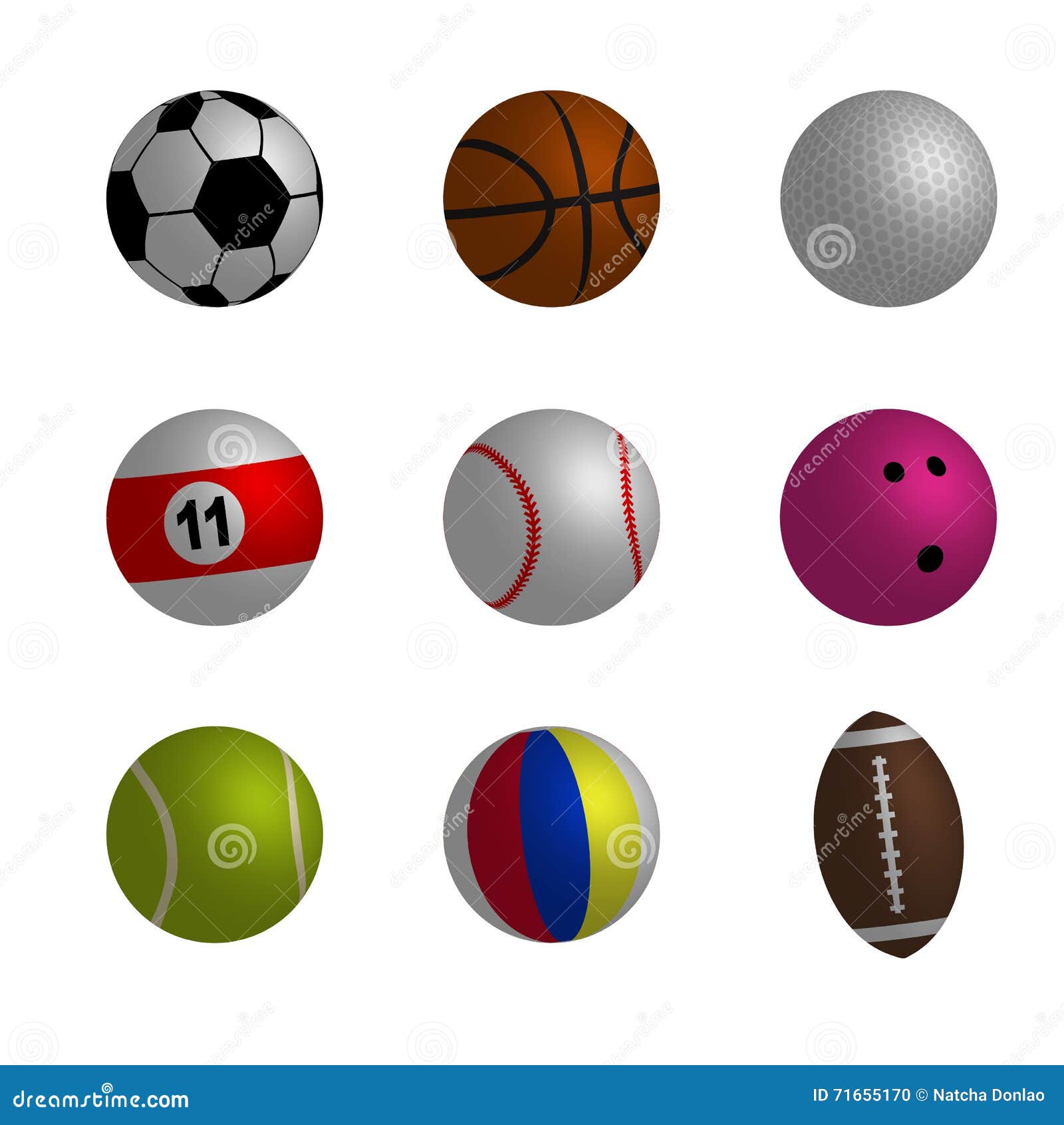 Sammlung Der Sportball-Vektorillustration Stock Abbildung ...