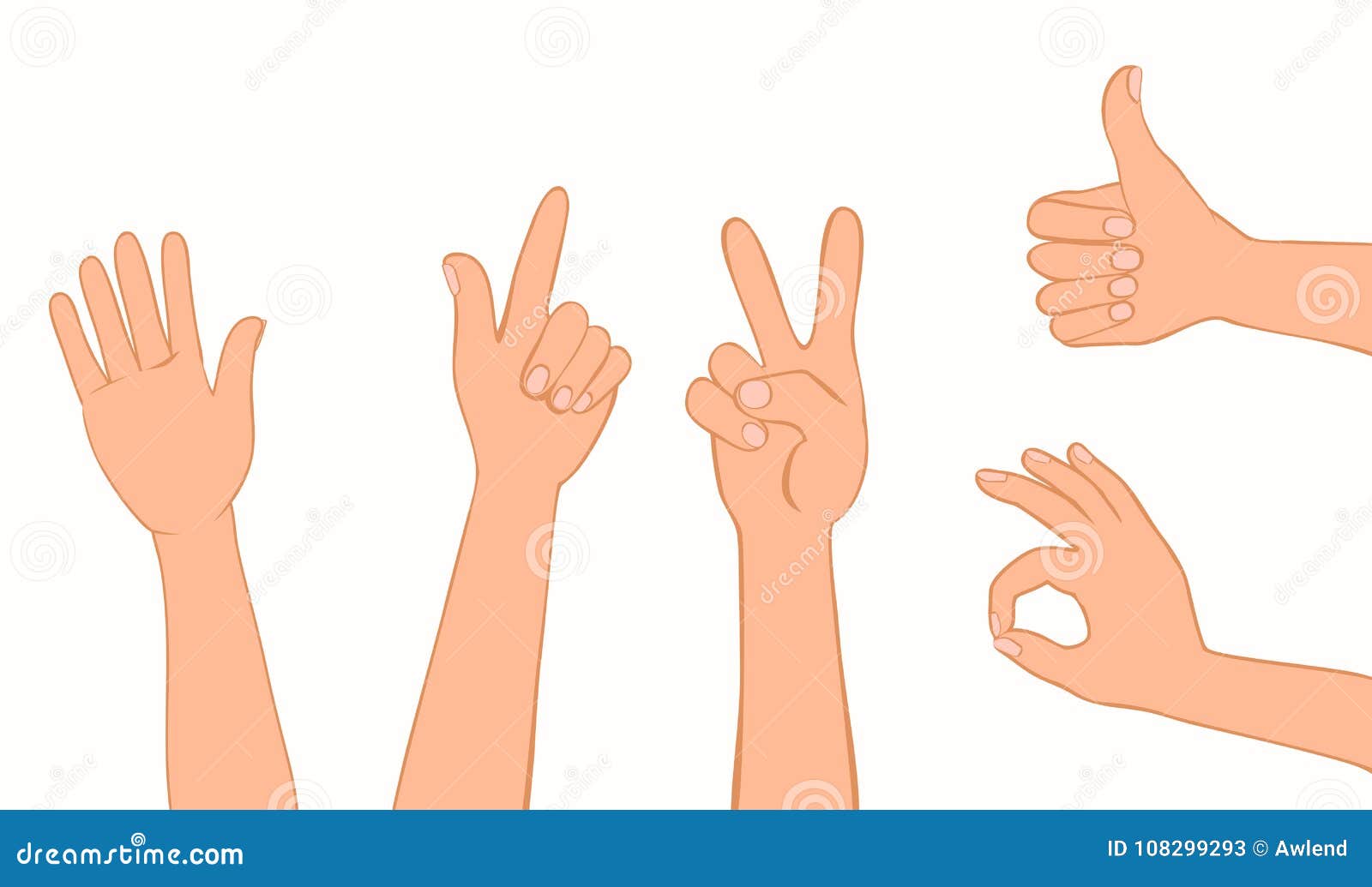 Sammlung Gesten vektor abbildung. Illustration von zeigen - 108299293