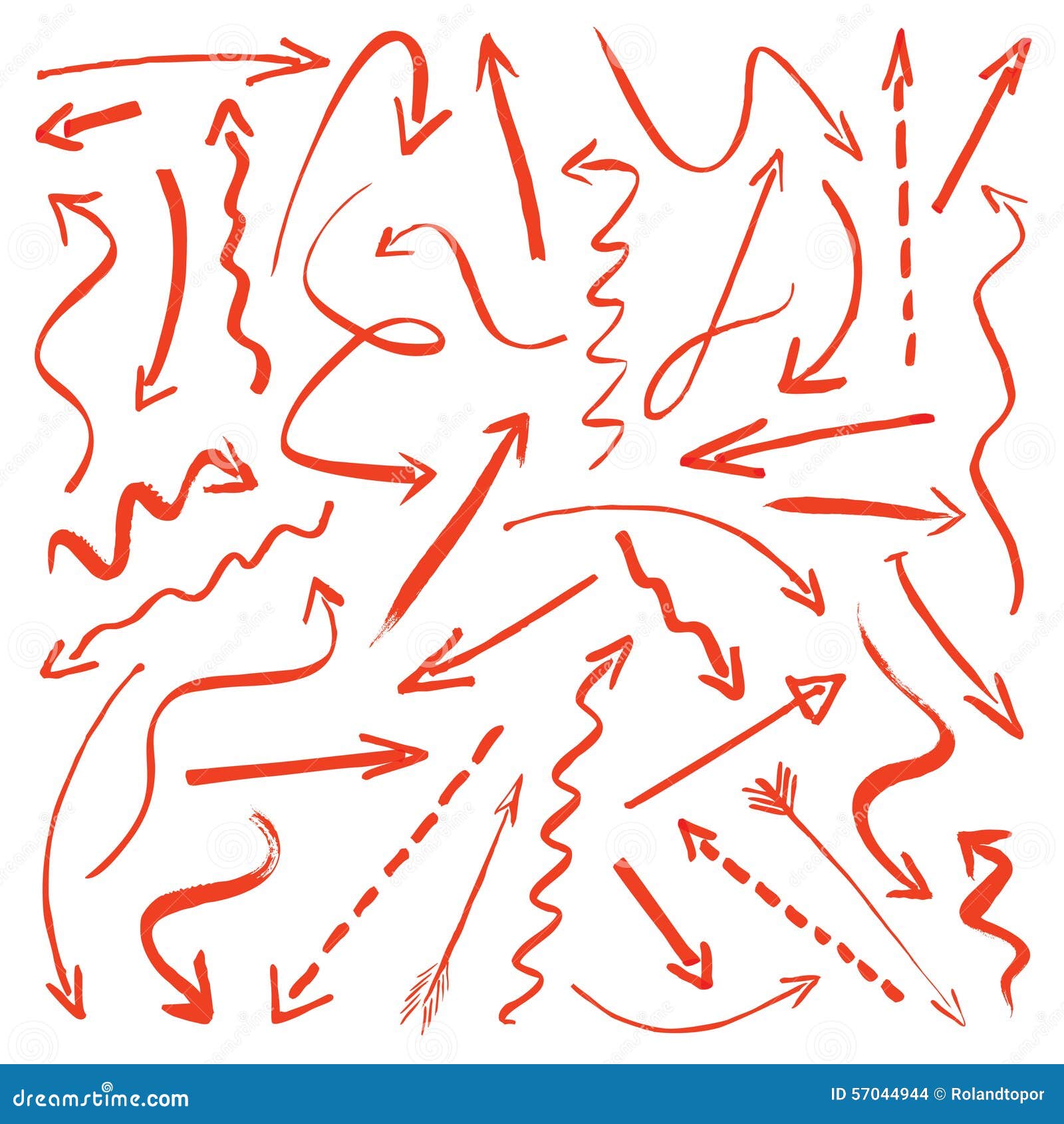 Sammlung rote Pfeile stock abbildung. Illustration von rund - 57044944