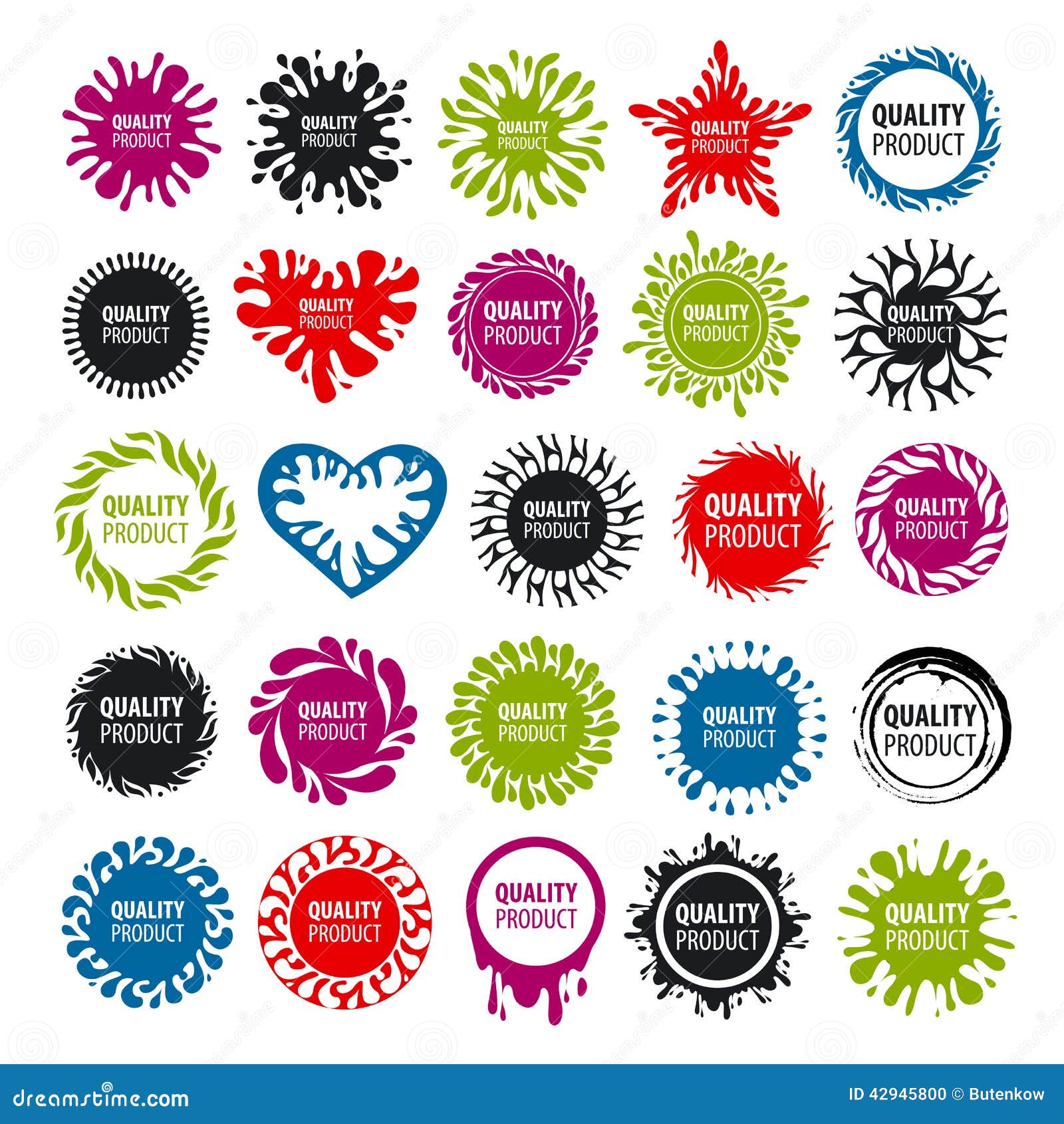 Sammlung Vektorlogos Mit Flecken Vektor Abbildung - Illustration von ...