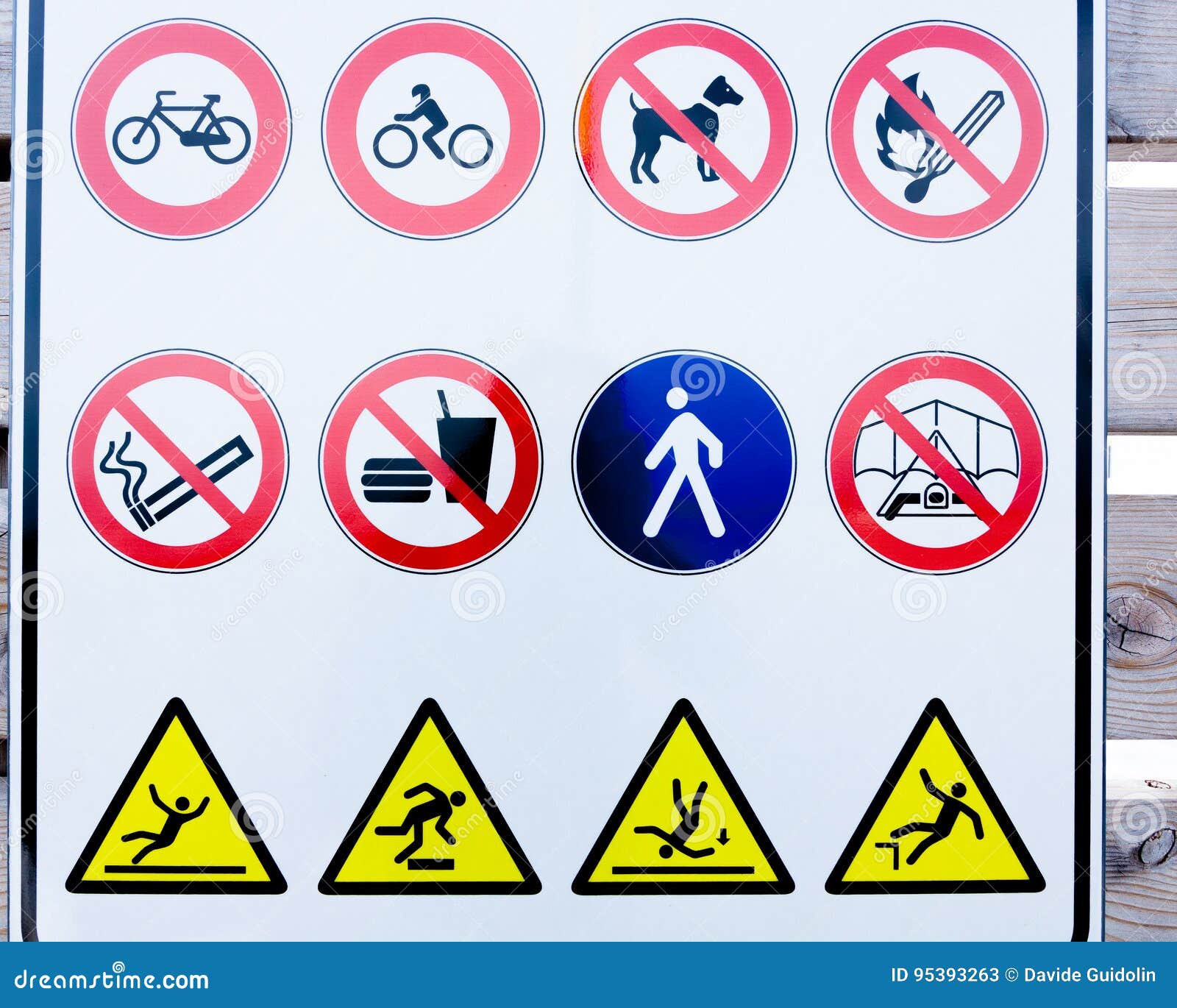 Sammlung Verbotszeichen stock abbildung. Illustration von feuer - 95393263