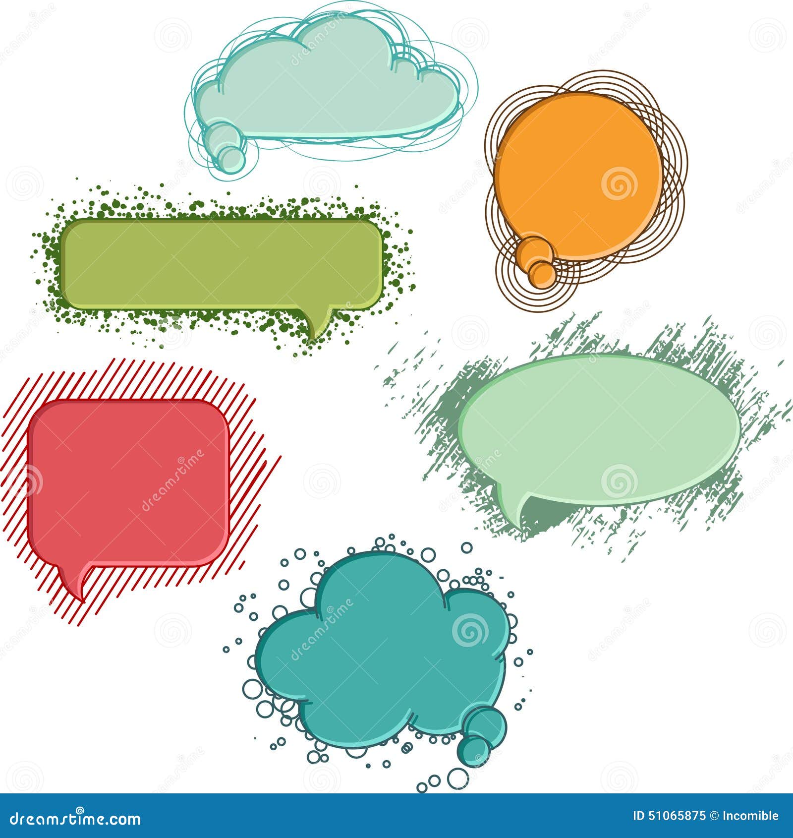 Sammlung Von Bunten Spracheblasen Und -dialog Vektor Abbildung ...