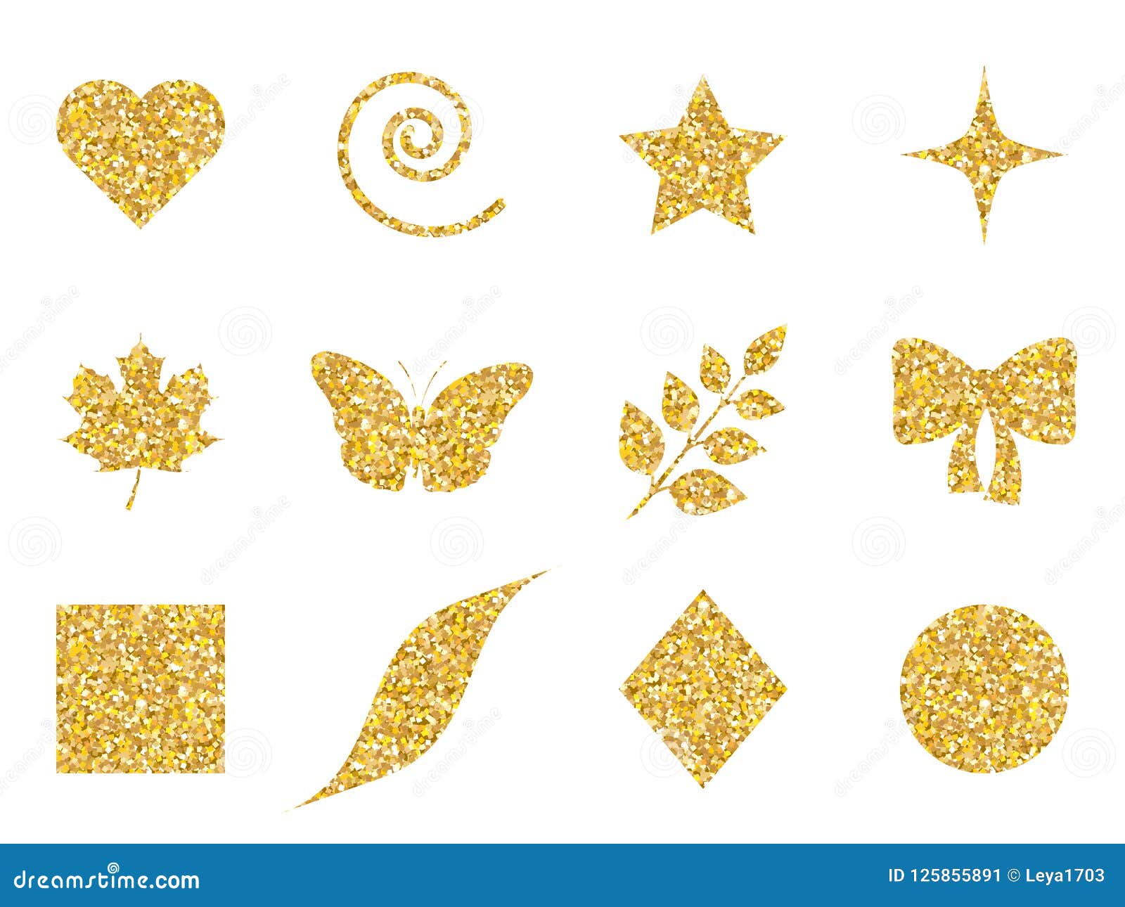Sammlung Von 12 Elementen Mit Funkeln Vektor Abbildung - Illustration ...