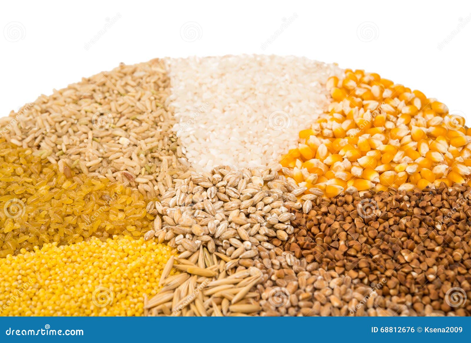 Sammlungs-Satz Getreidekörner Stockfoto - Bild von nahrung, hirse: 68812676