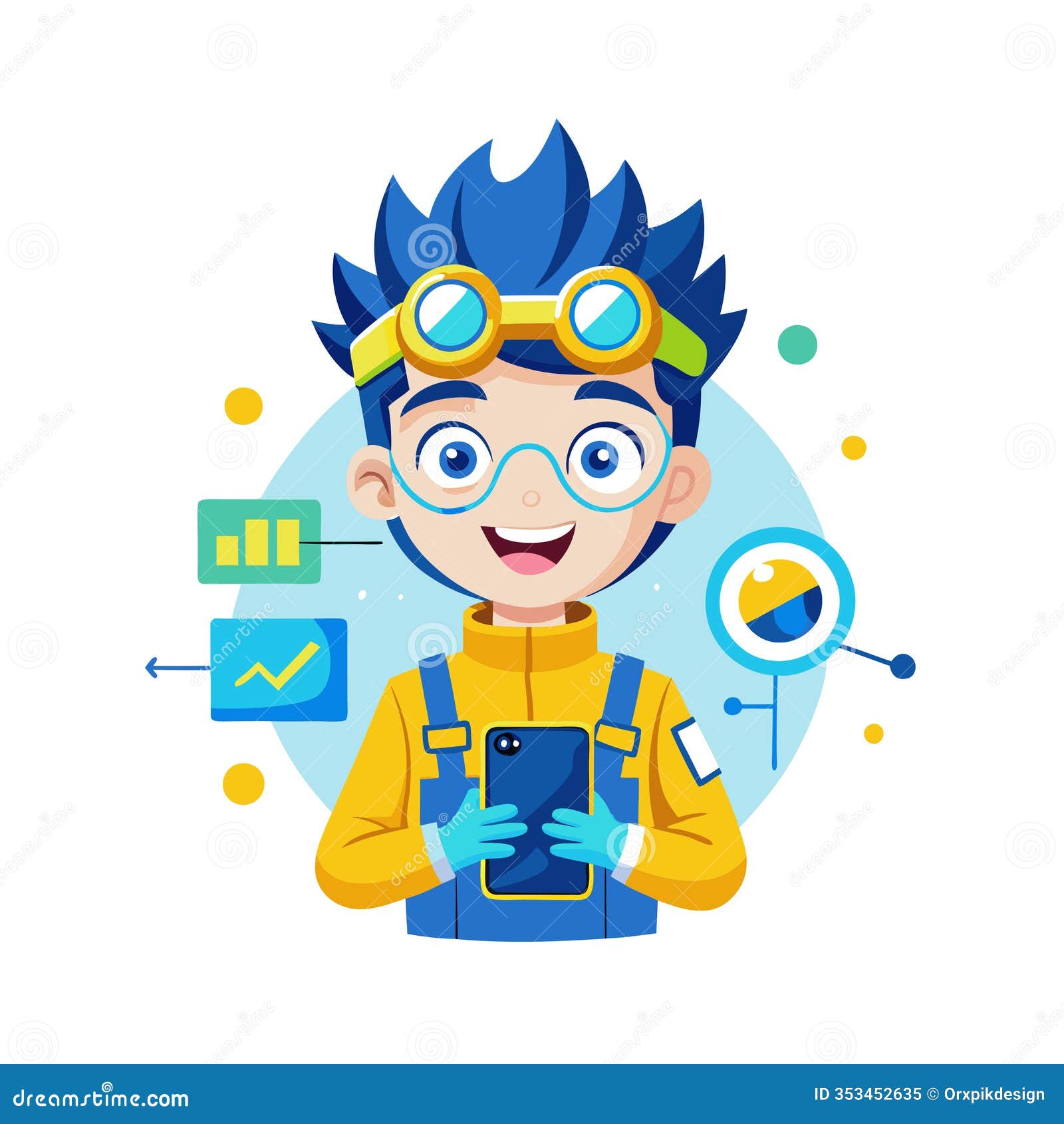 Sammy the Tech Wizard Fun Illustration Stock Vector - Illustration of ...